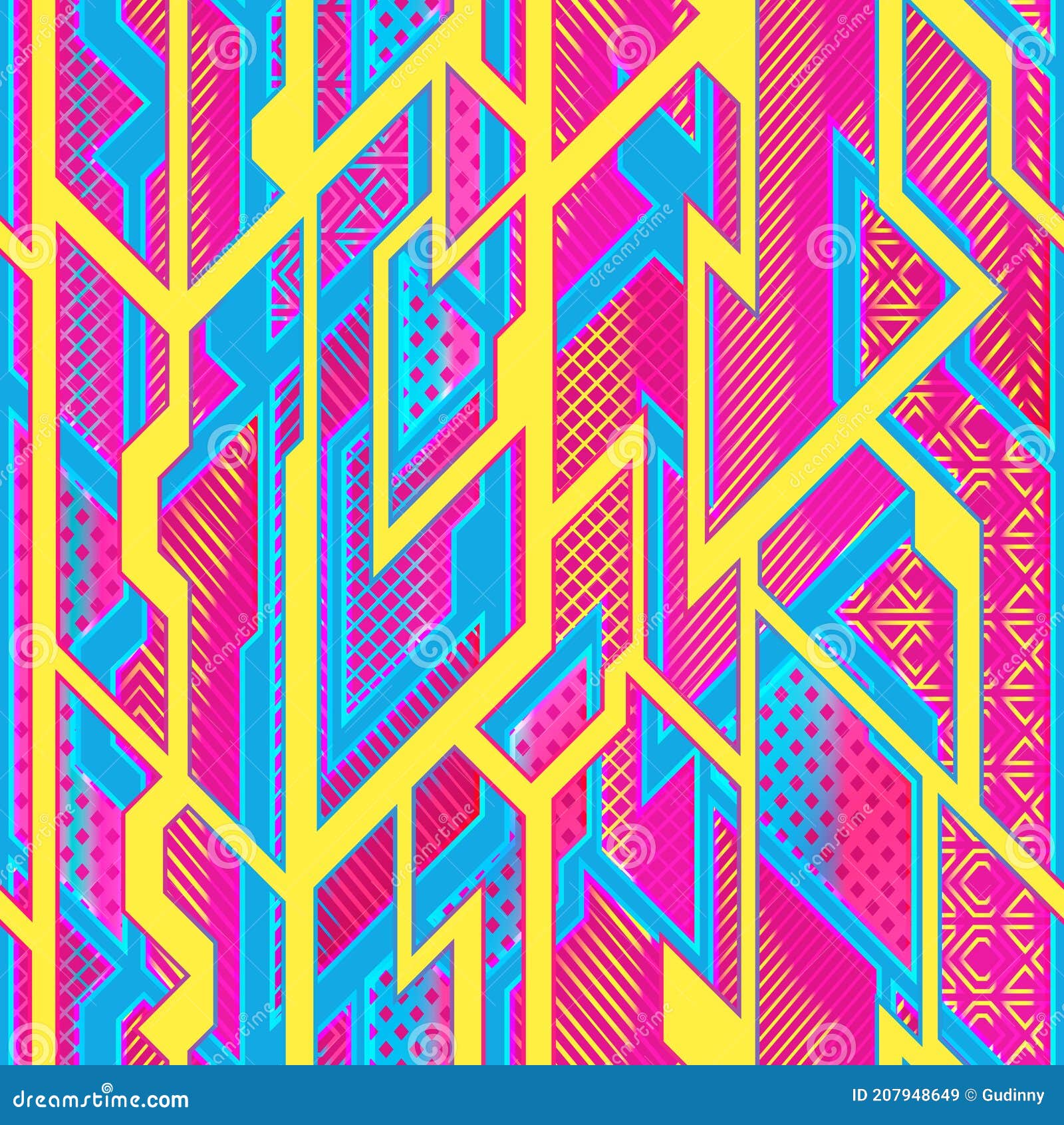 Bright Futuristic Geometric Pattern Stock Vector - Illustration of ...