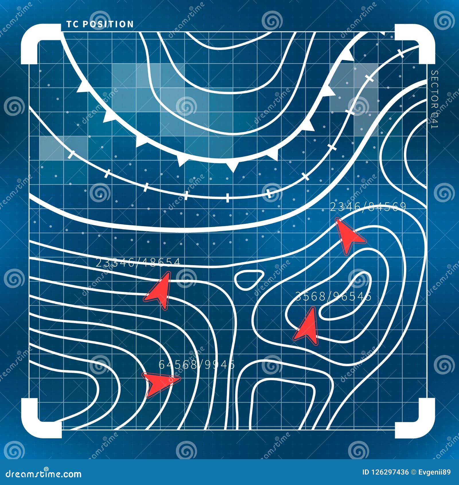 Bright Futuristic Map Concept with Charts Stock Vector - Illustration ...