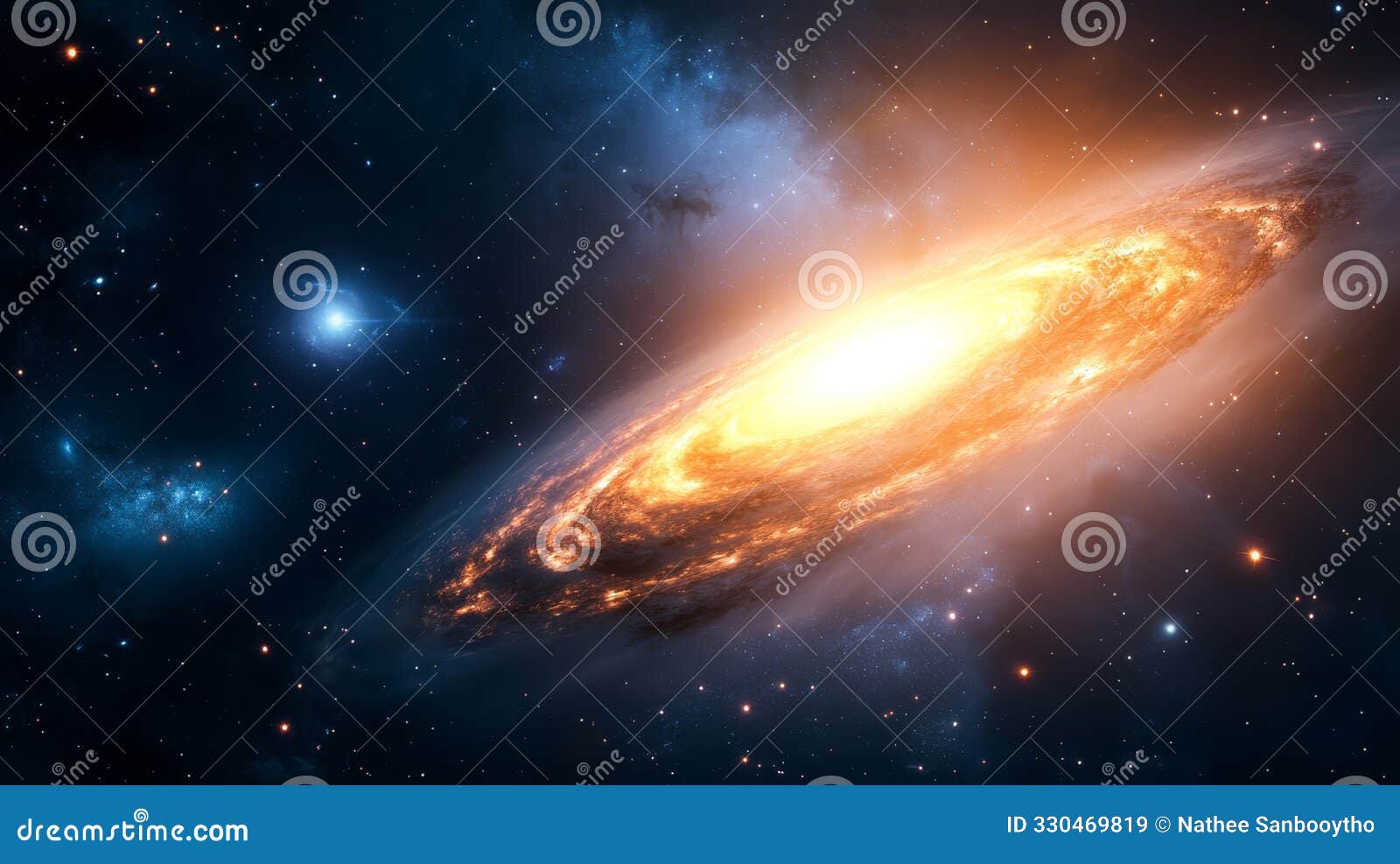 Galactic Core. Supermassive Black Hole At The Center Of Spiral Galaxy ...