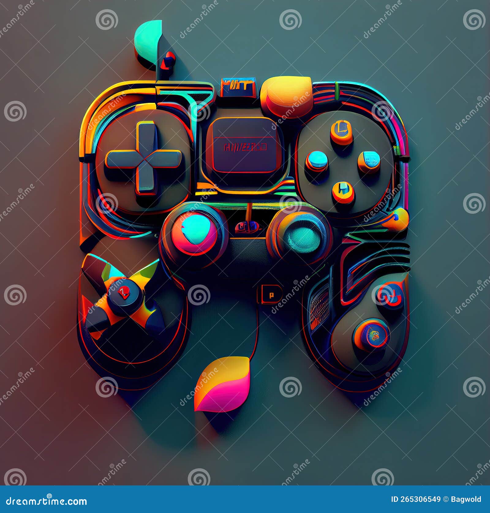 Bright Gameing Controller Generative AI Illustration Stock Image ...