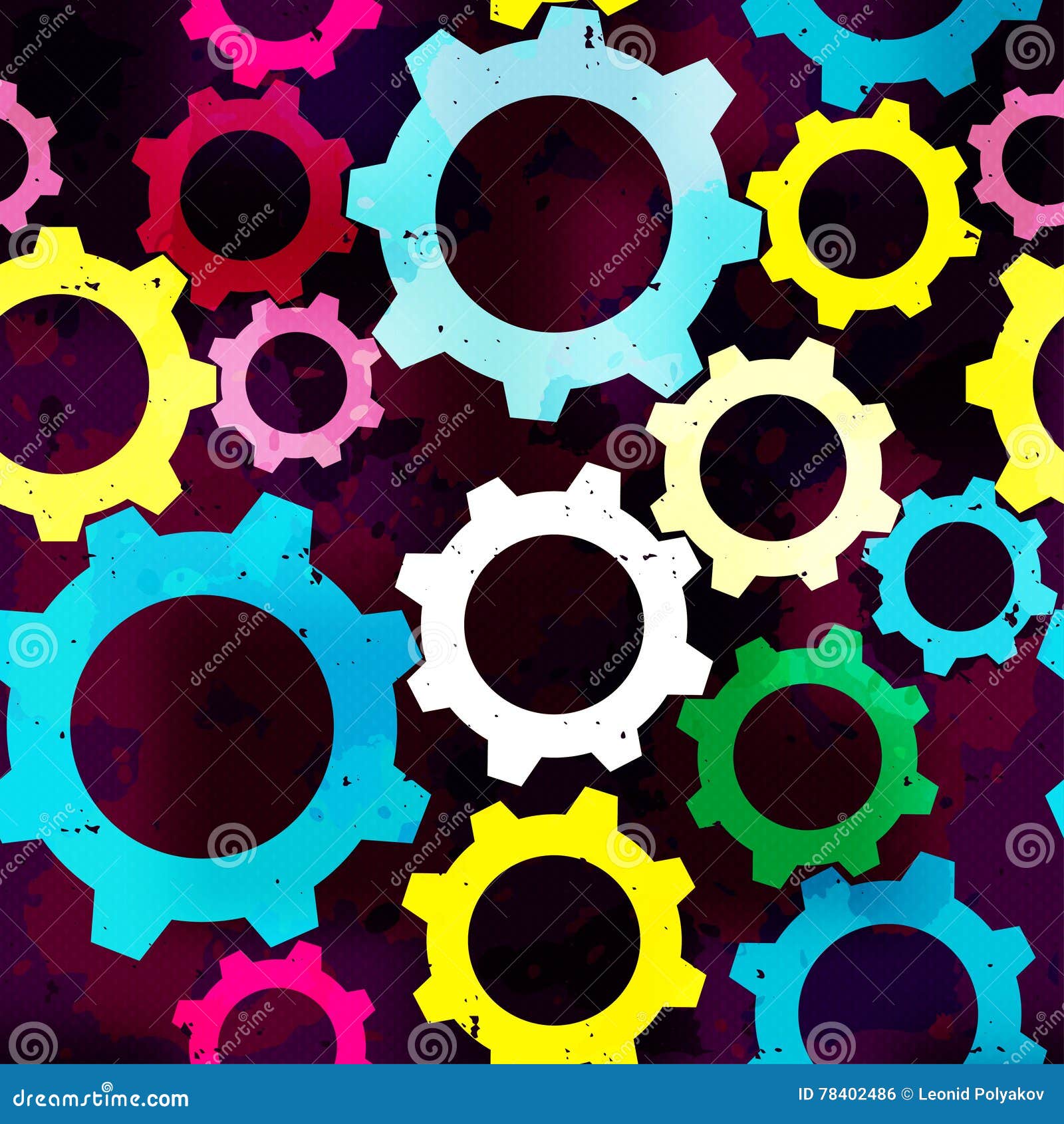 Gears Seamless Texture Vector Illustration | CartoonDealer.com #48942392