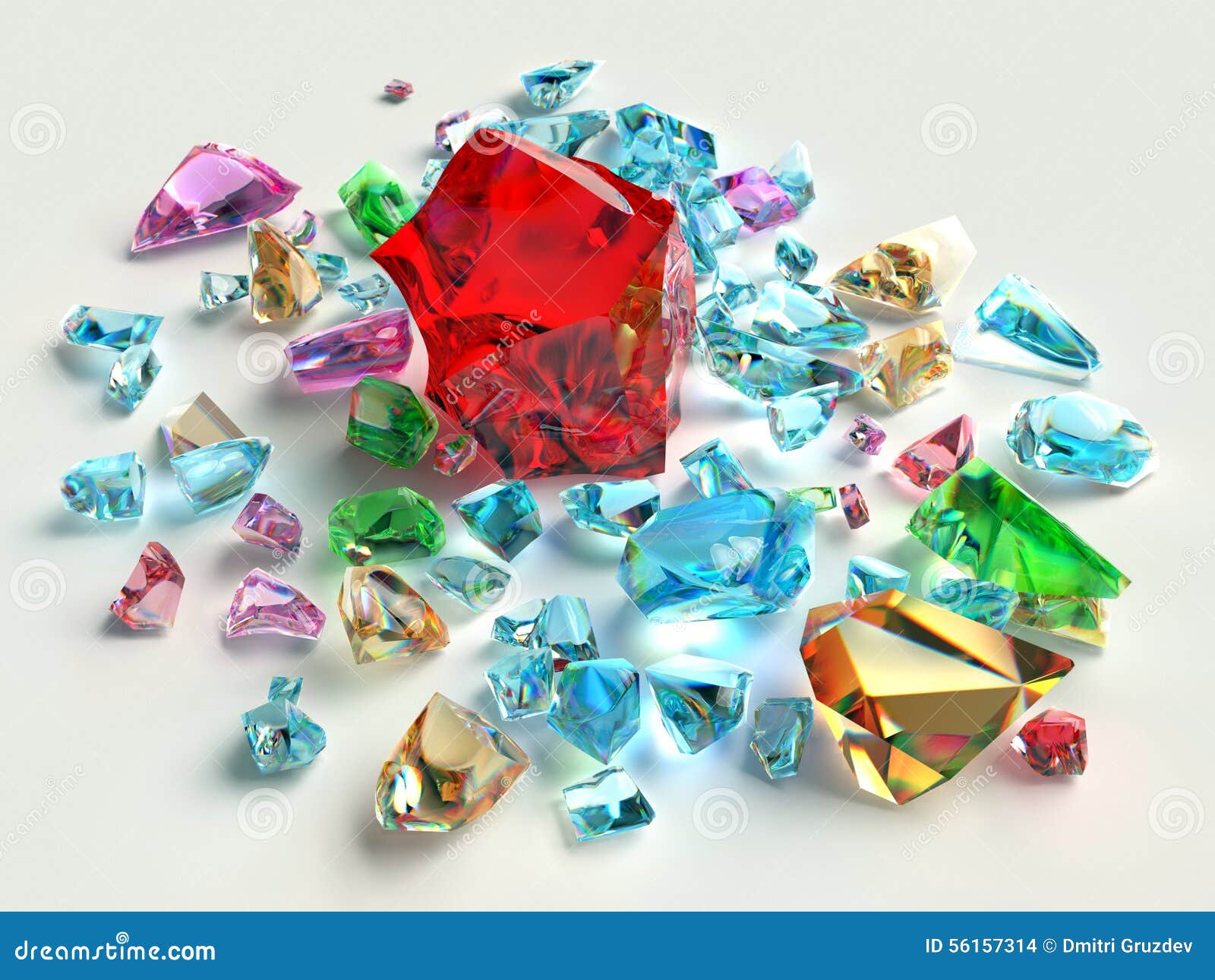 Bright Gems on a White Background Stock Illustration - Illustration of ...