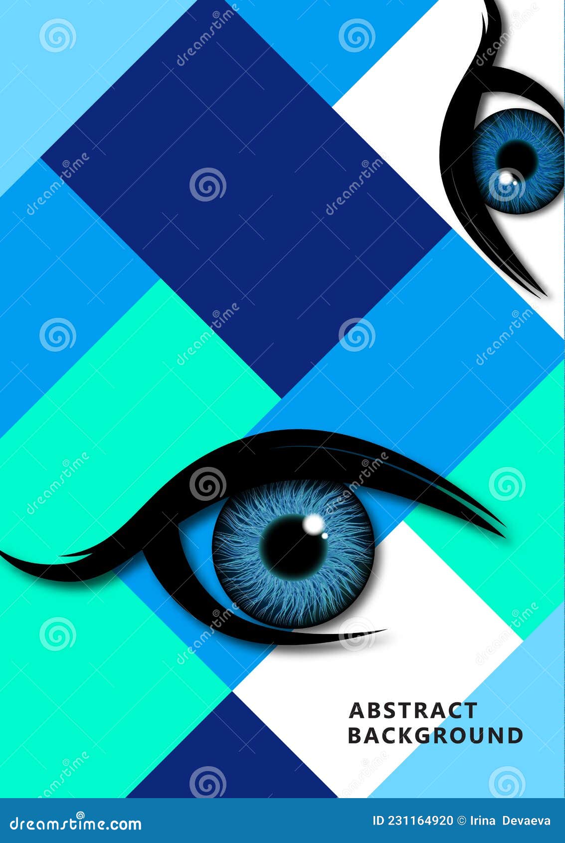 Bright Geometric Banner. Eye, Pupil, See. Creative Design for Banner ...