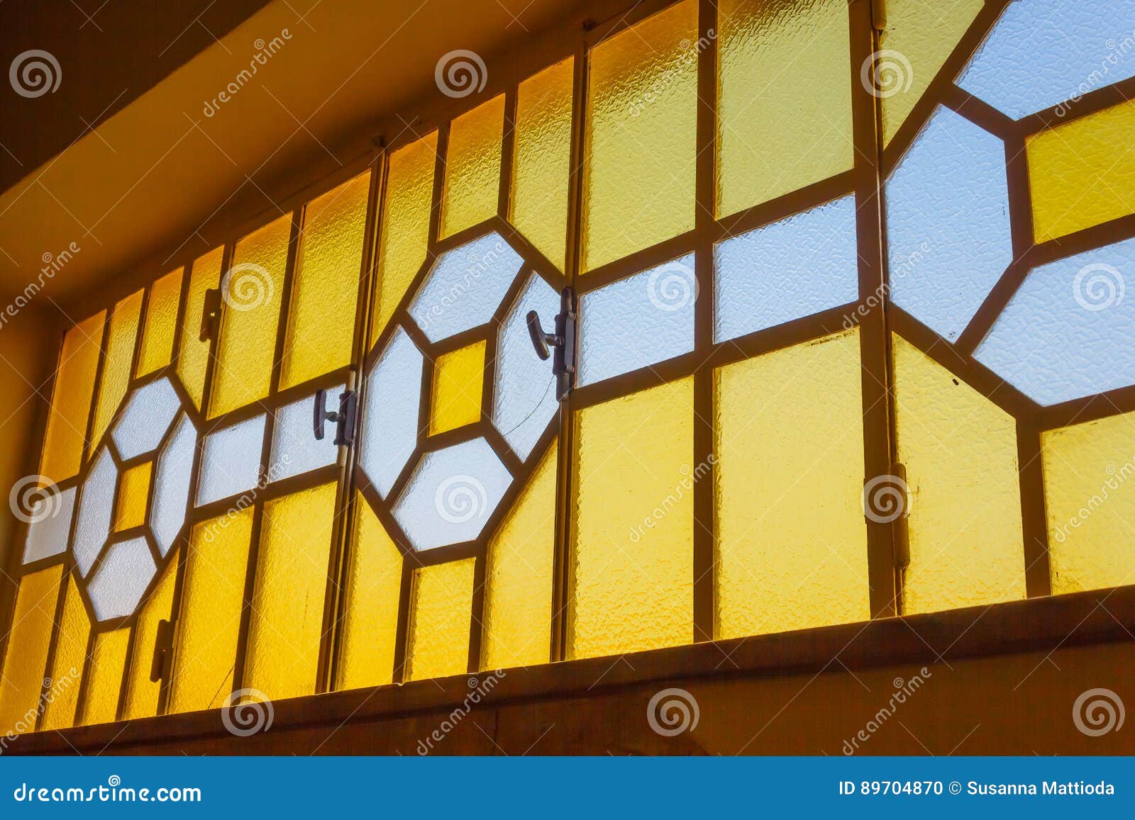 A Bright and Geometric Glass Window Stock Photo - Image of window ...