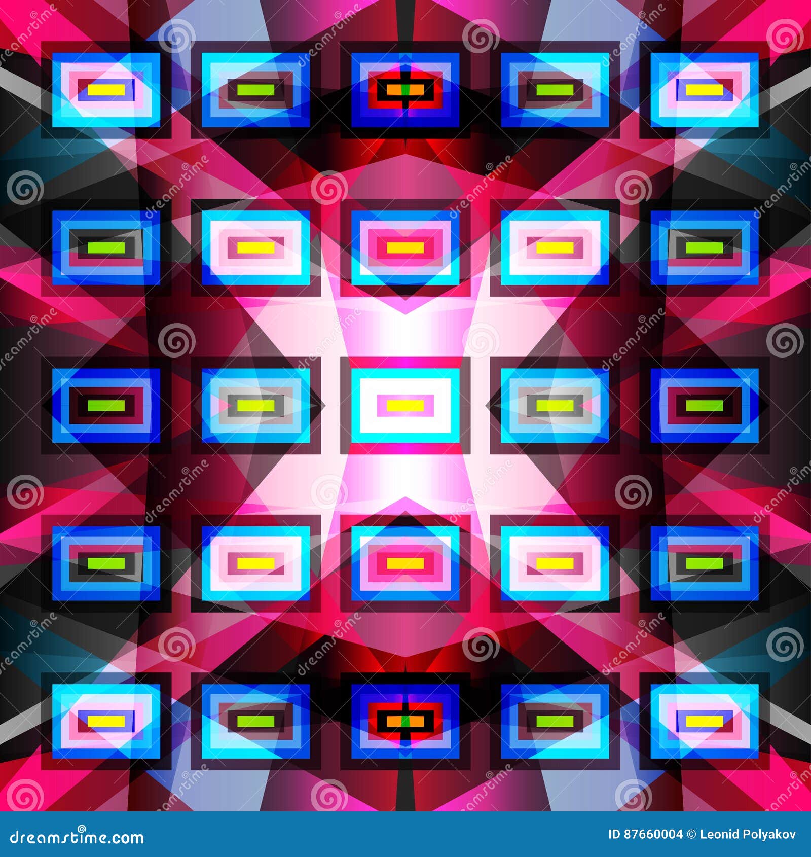 Bright Geometric Pattern on a Dark Background Stock Vector ...