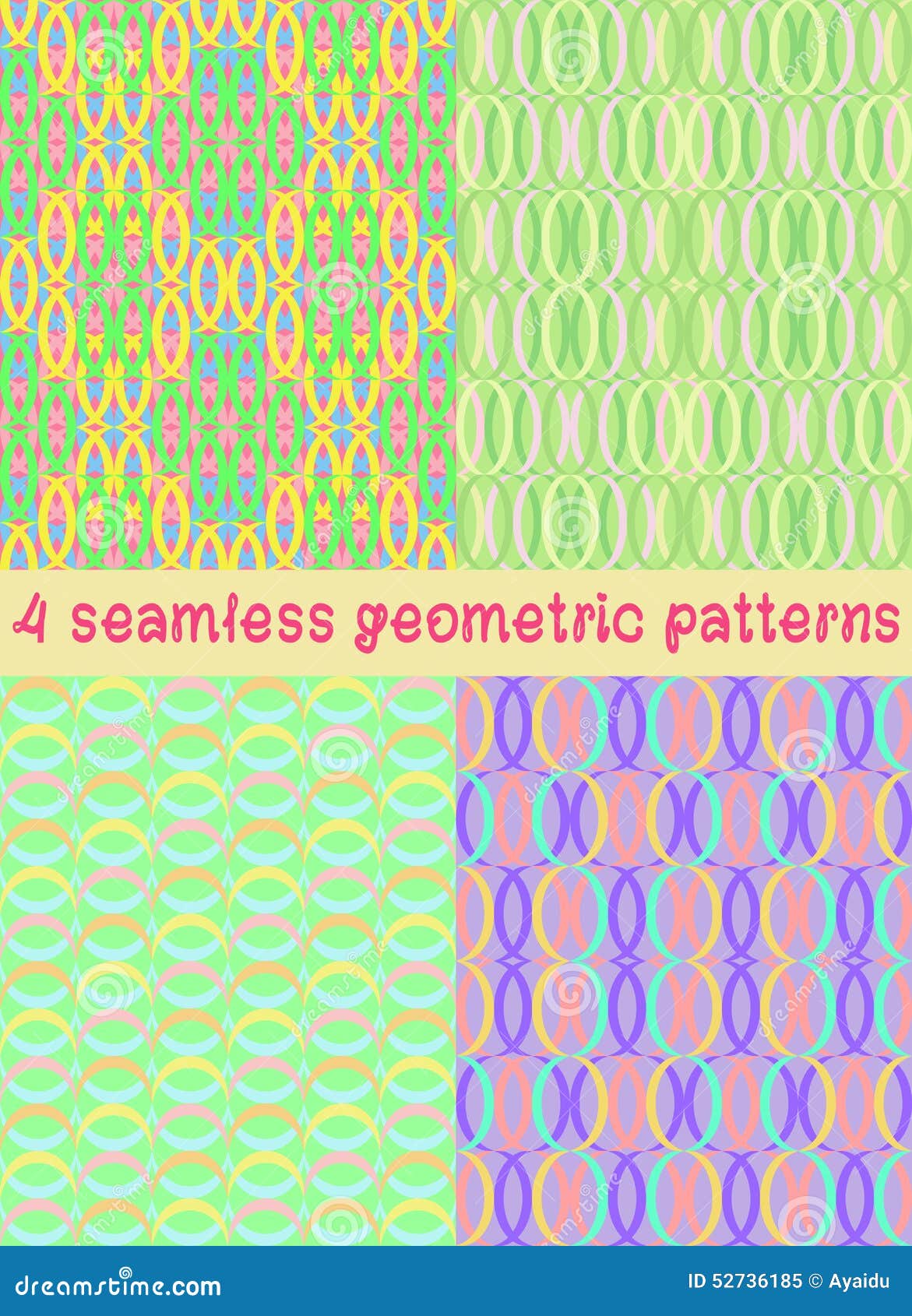 4 Bright Geometric Patterns.Vector Illustration Stock Vector ...
