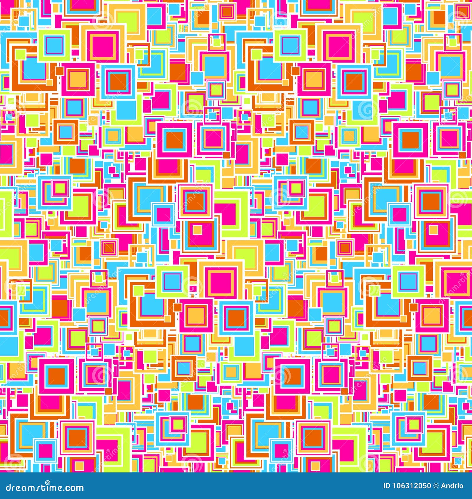 Bright Geometric Seamless Pattern. the Squares of Different Sizes and ...