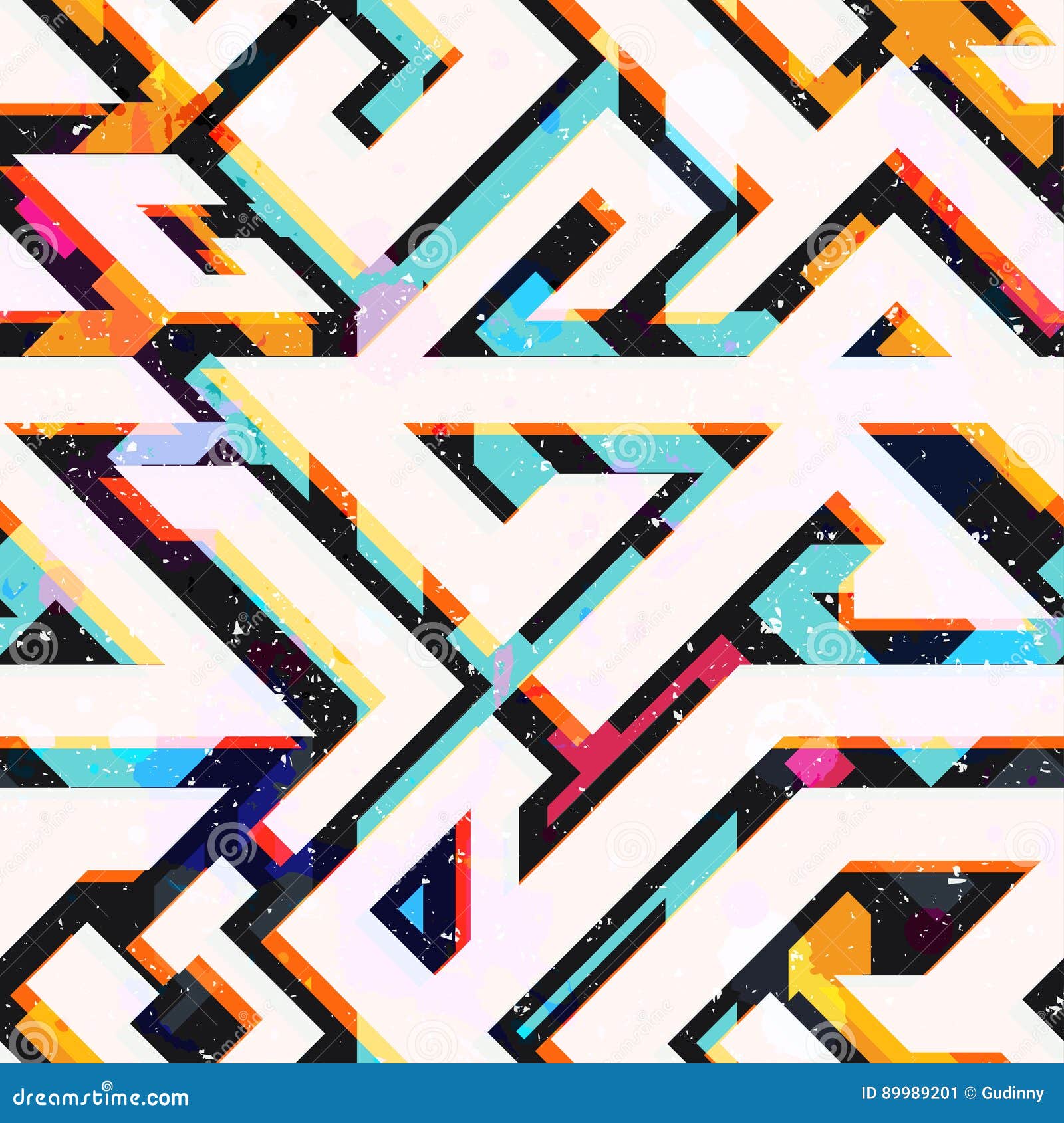 Bright Geometric Seamless Pattern Stock Vector - Illustration of ...