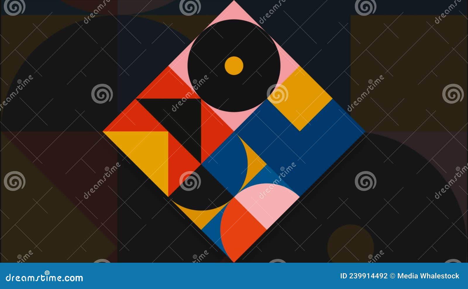 Bright Geometric Shapes Background, Seamless Loop. Motion Stock ...