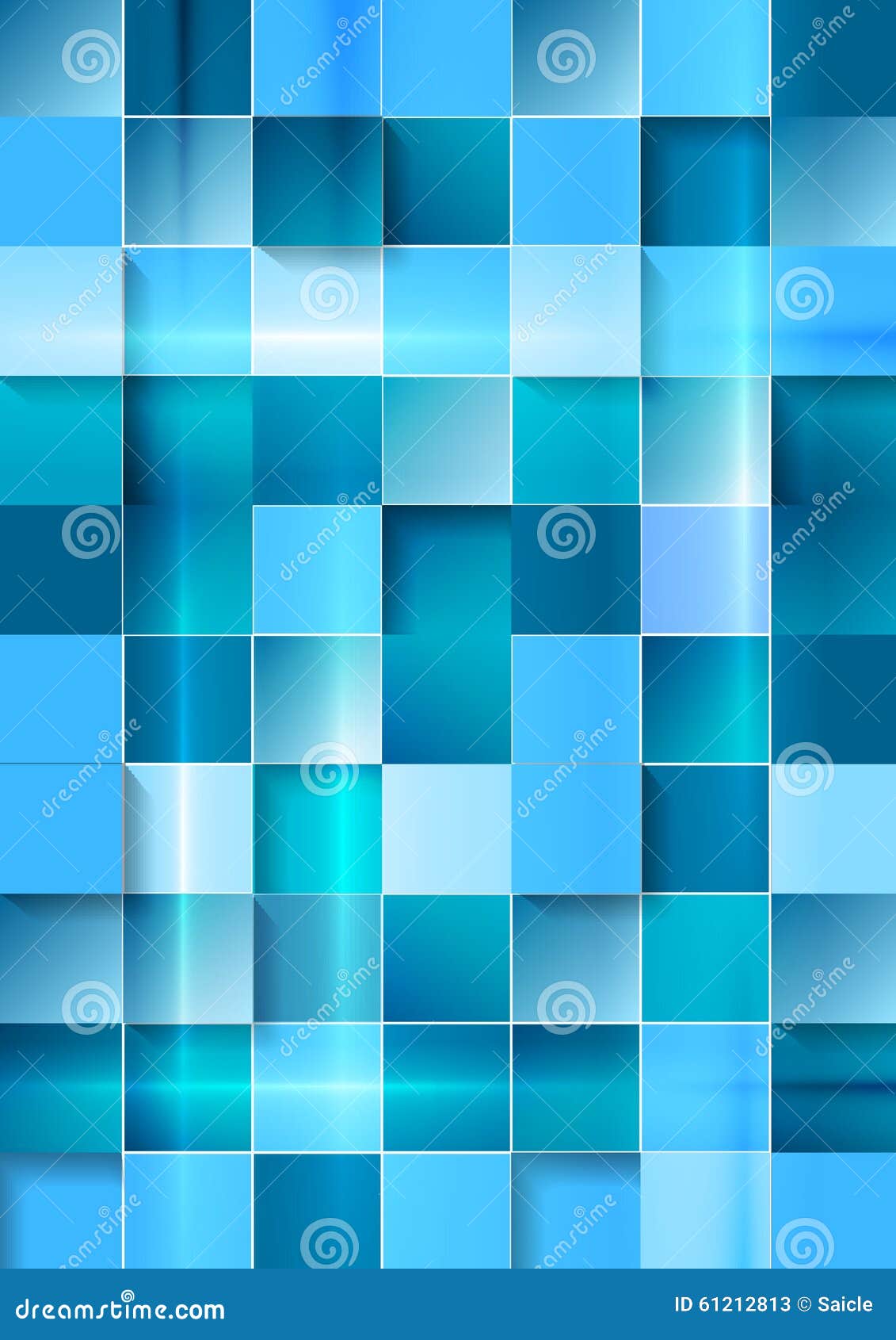 Bright Geometric Tech Blue Squares Background Stock Vector ...