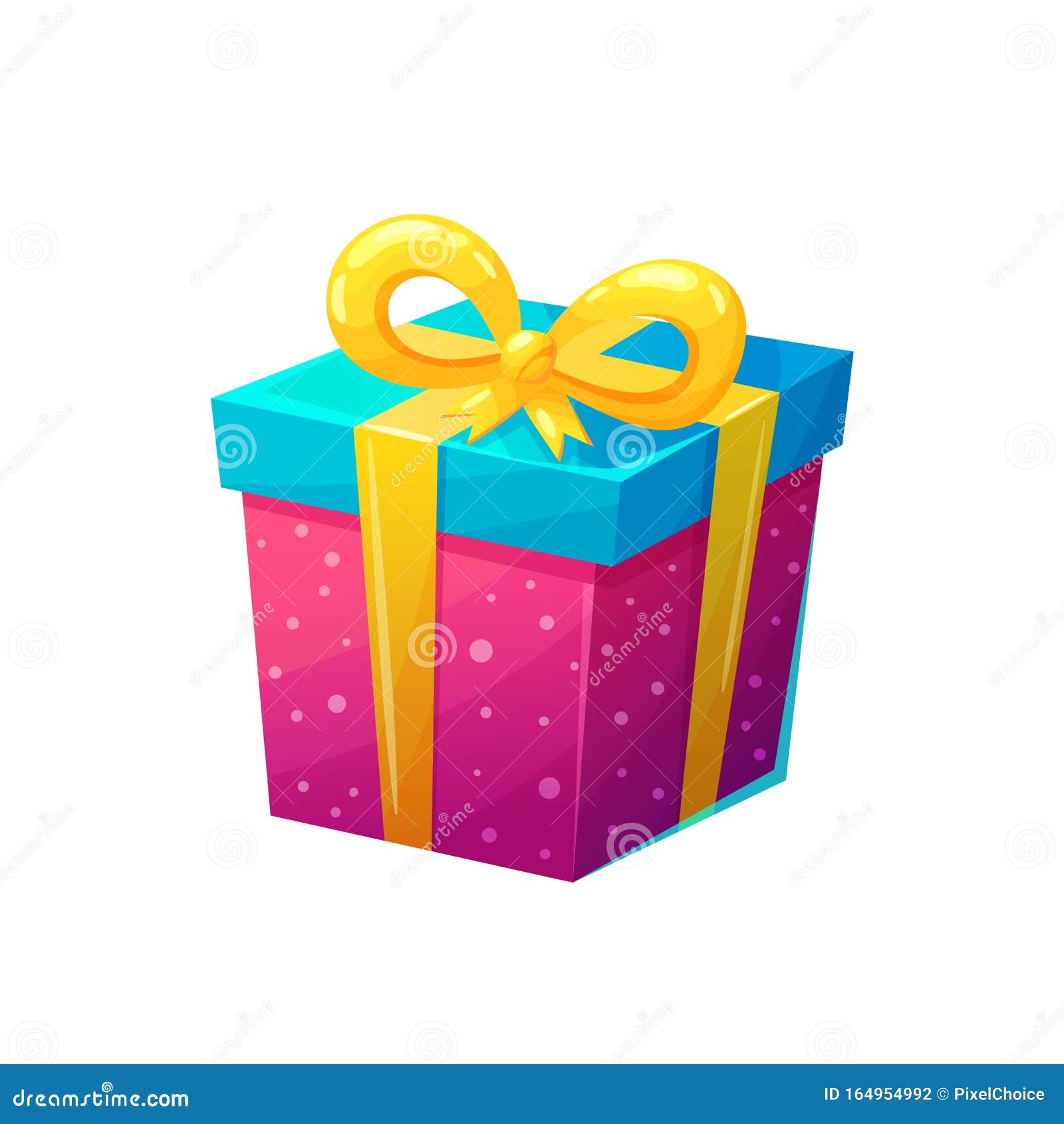Bright Gift Box in Cartoon Style Stock Vector - Illustration of ...