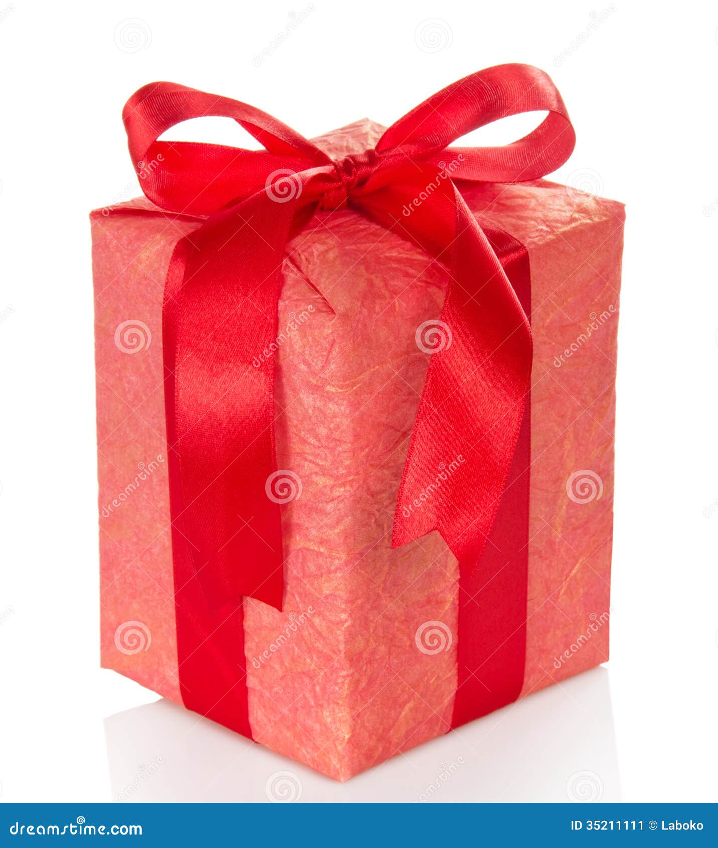 Bright Gift Box with Red Bow Stock Image - Image of colorful, bright ...