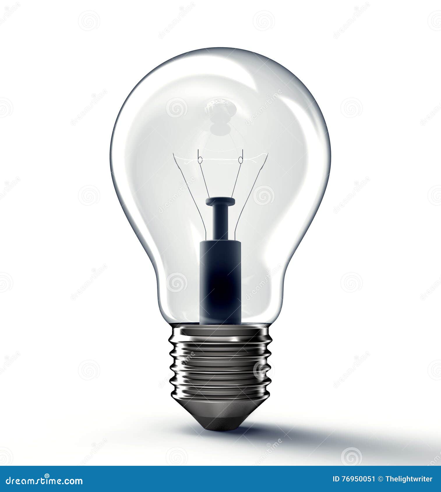 Bright Glass Light Bulb Isolated on Background Stock Illustration ...