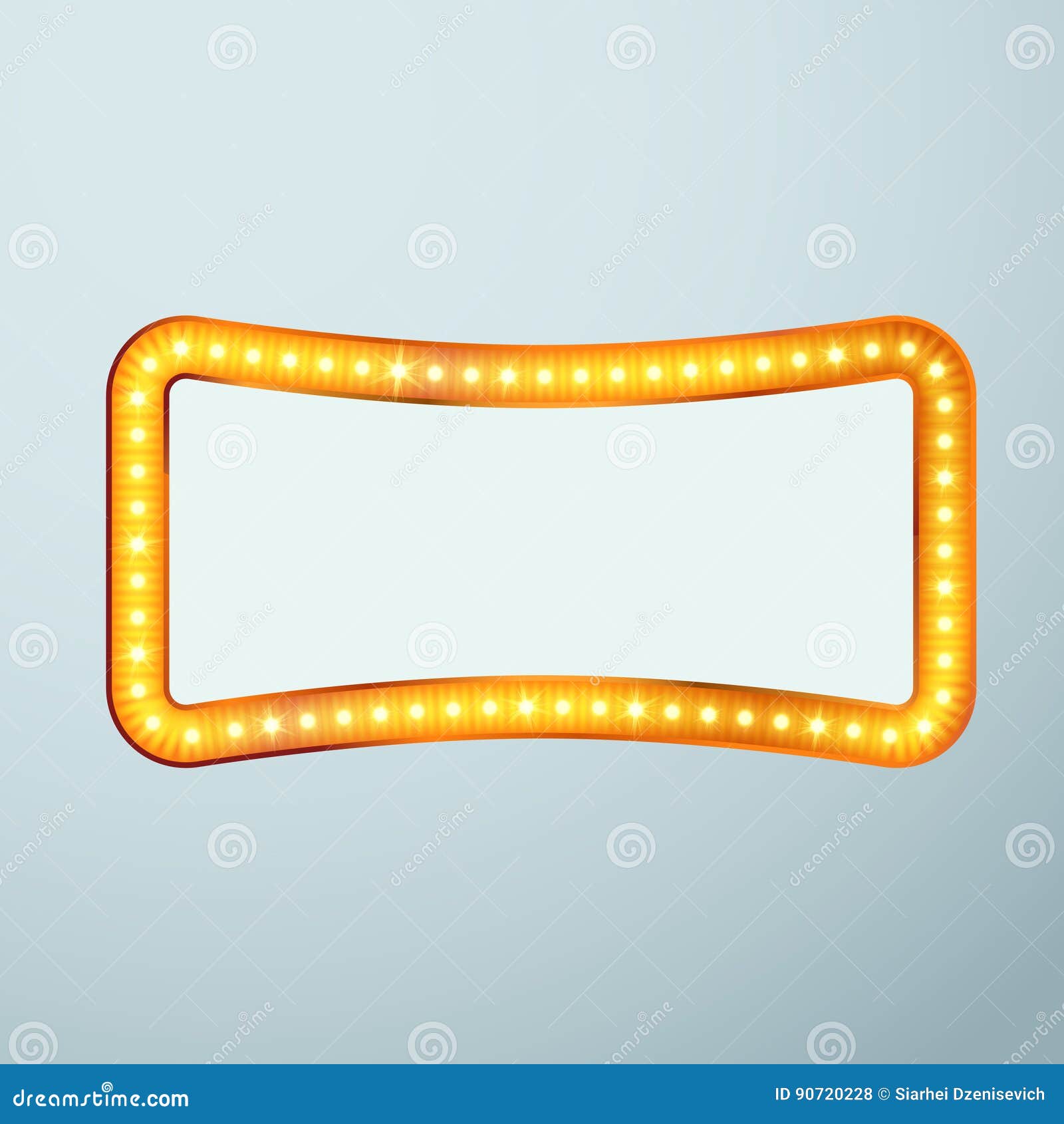 Bright Glittering Retro Cinema Bulb Frame Sign Stock Vector ...