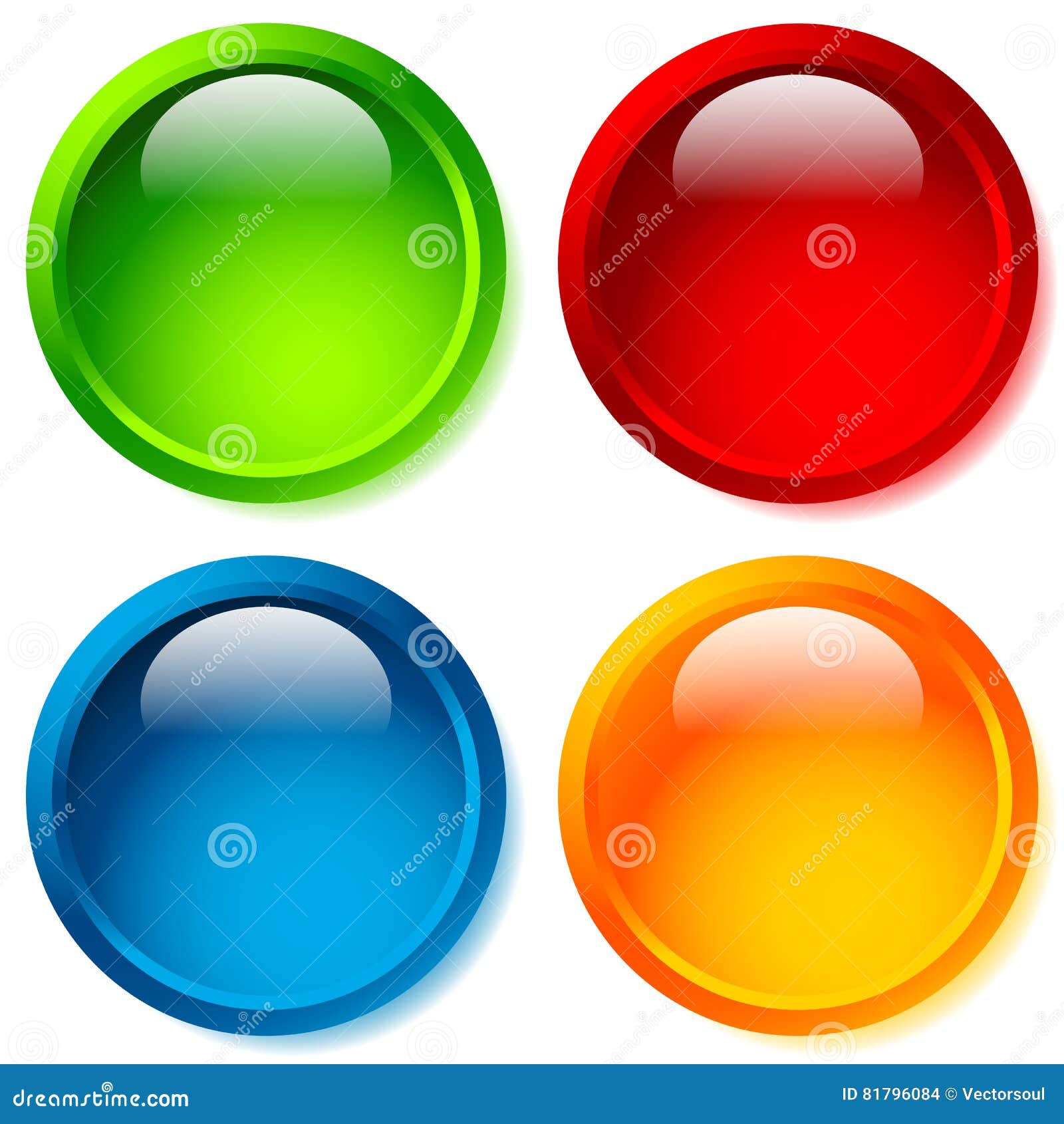 Bright and Glossy Circle Shape, Circle Background in 4 Color Stock ...