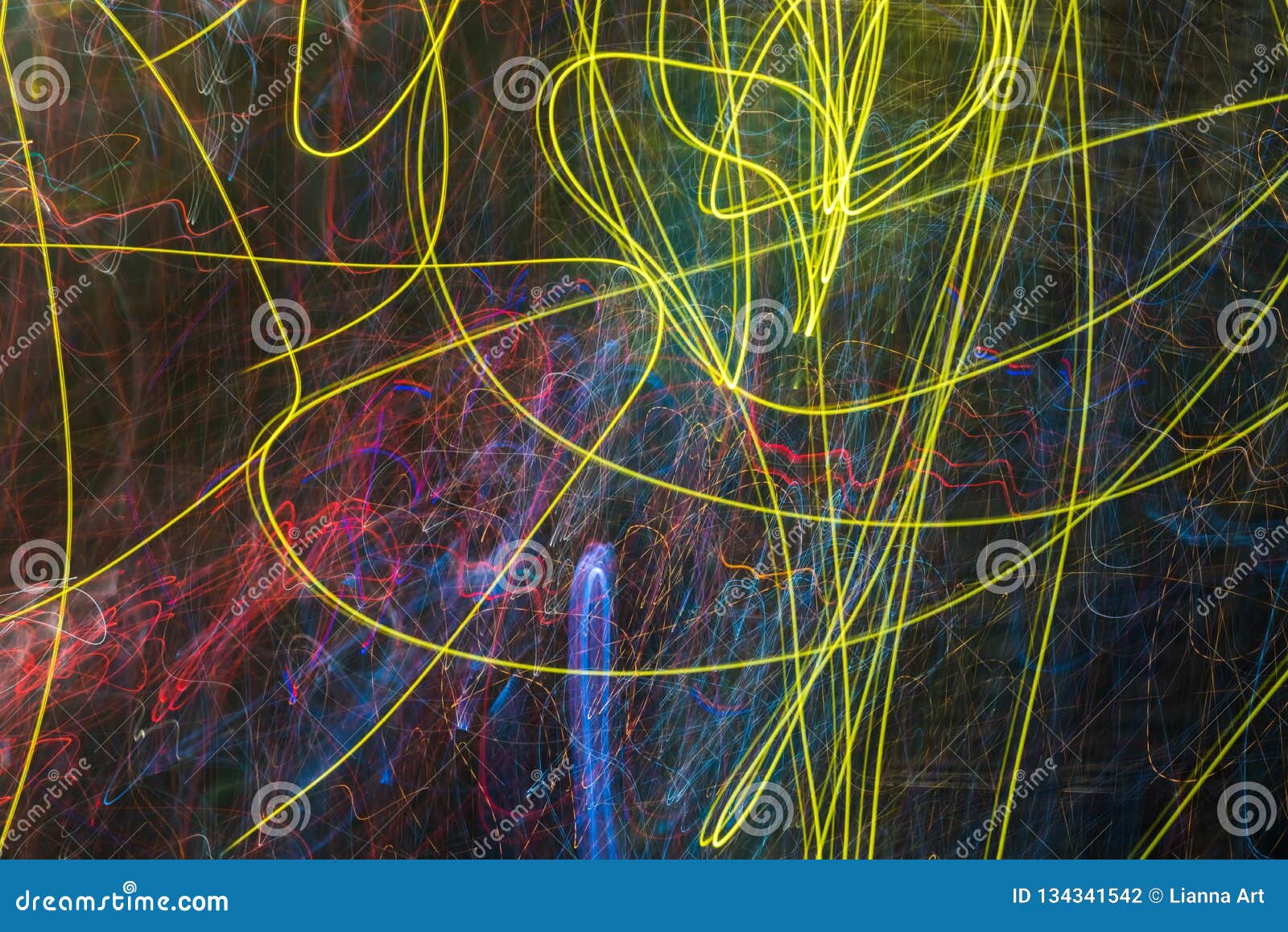 Bright Glow Spiral Patterns from Light Strips on a Black Background ...