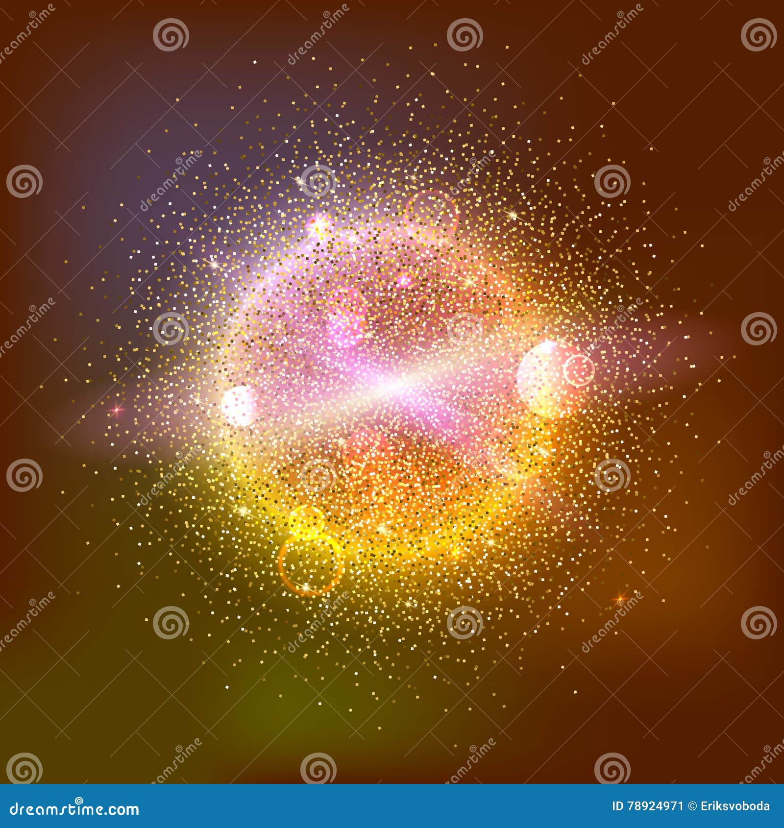Bright Glowing Ball Filled with Particles and Dust Stock Vector ...