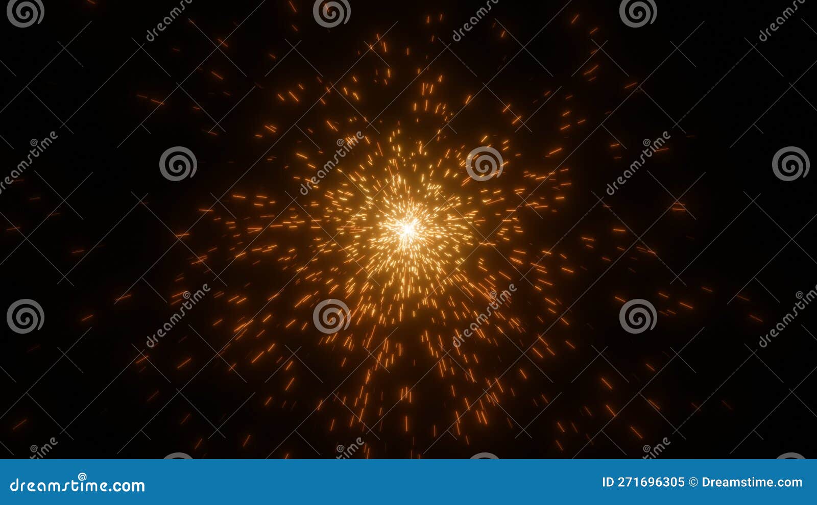 Bright Glowing Circle of Flying Sparks Particles. Fireworks Like ...