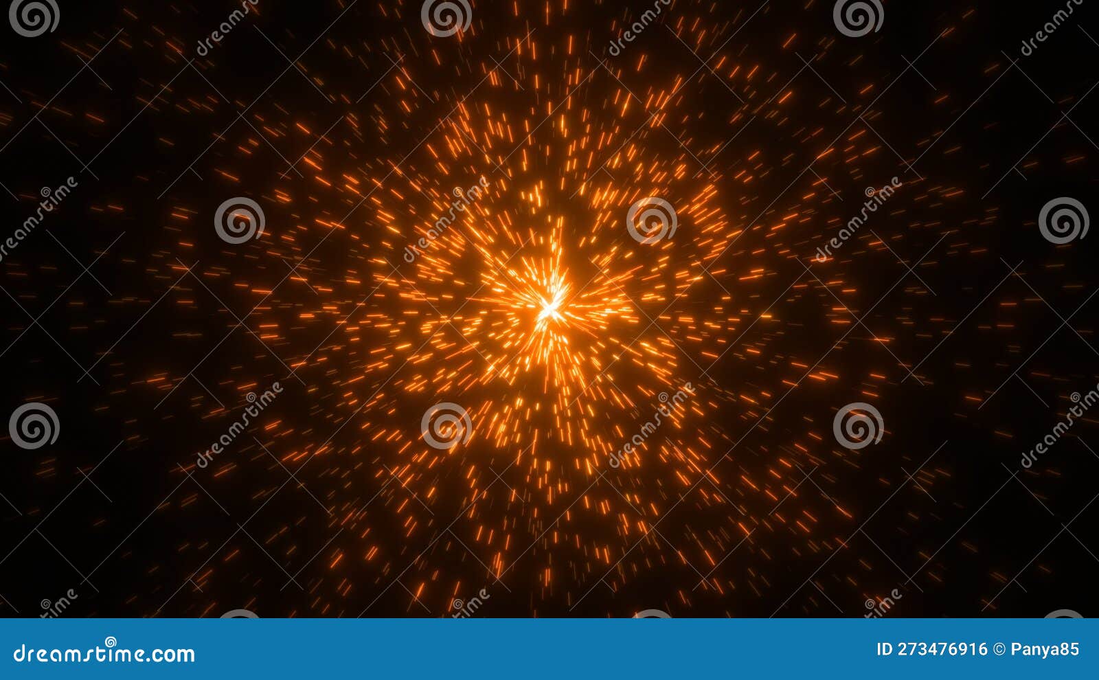 Bright Glowing Circle of Flying Sparks Particles. Fireworks Like ...