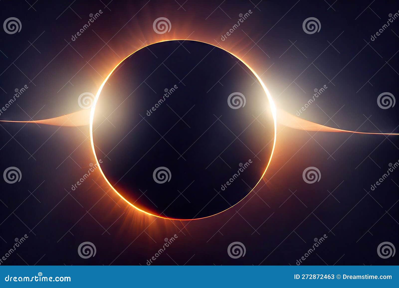 Bright Glowing Circle in Sky Formed by Total Sun Eclipse Stock ...