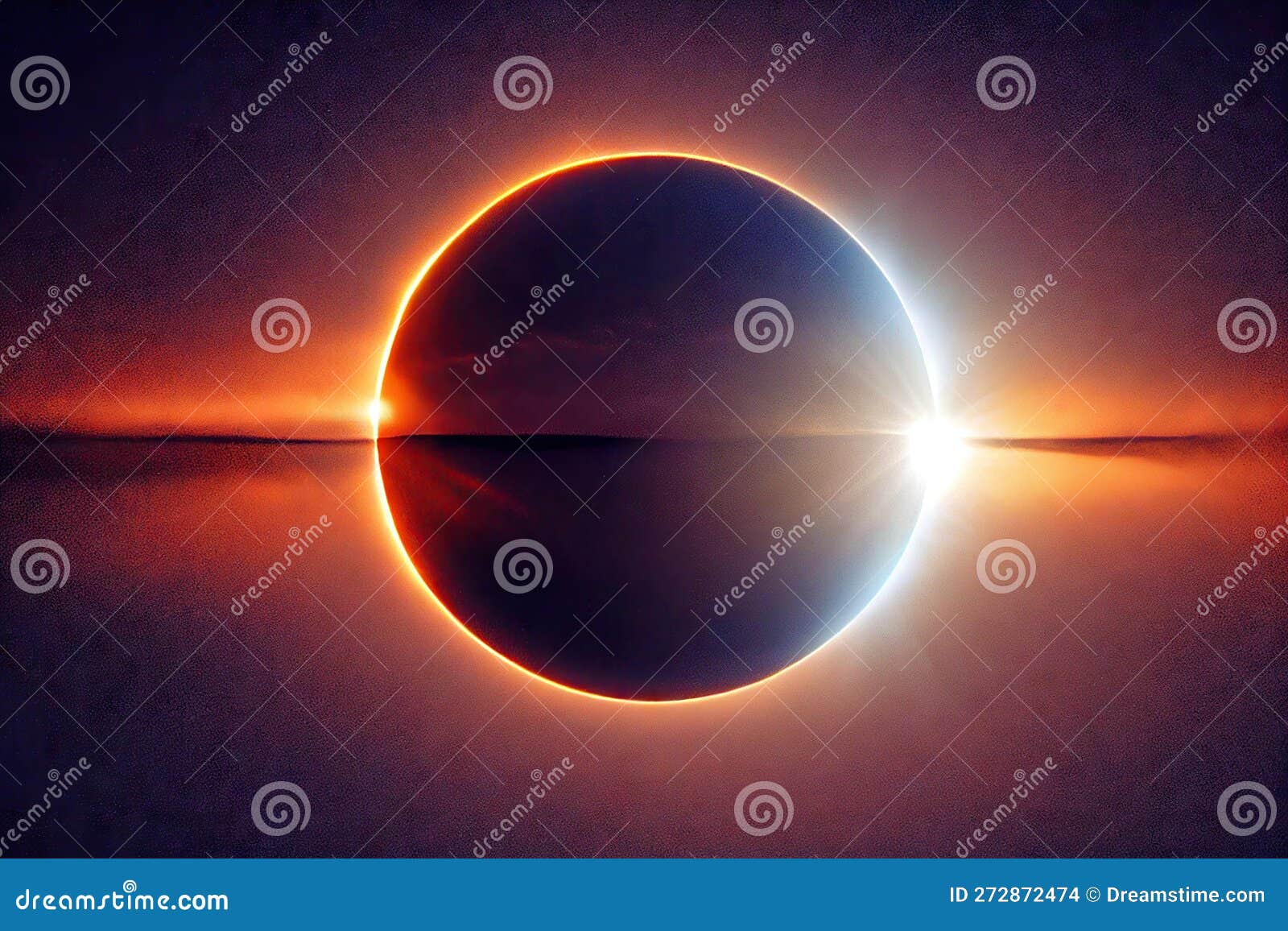 Bright Glowing Circle in Sky Formed by Total Sun Eclipse Stock ...