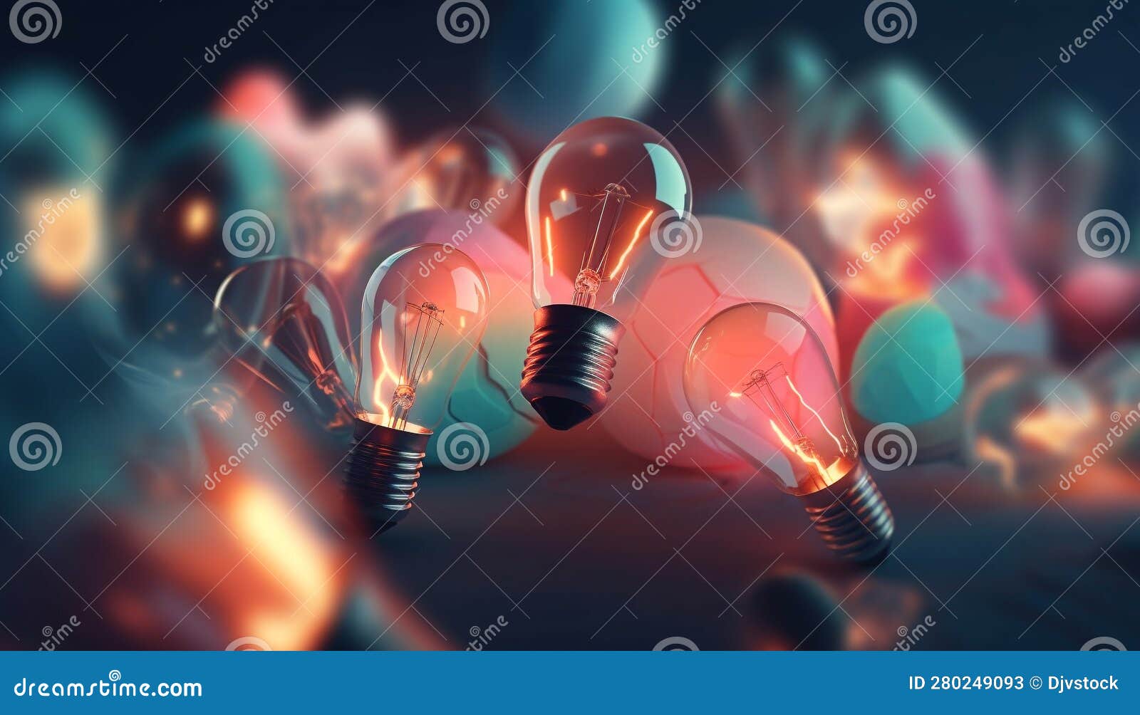 Bright Glowing Light Bulb Igniting Electricity, Symbol of Innovation ...