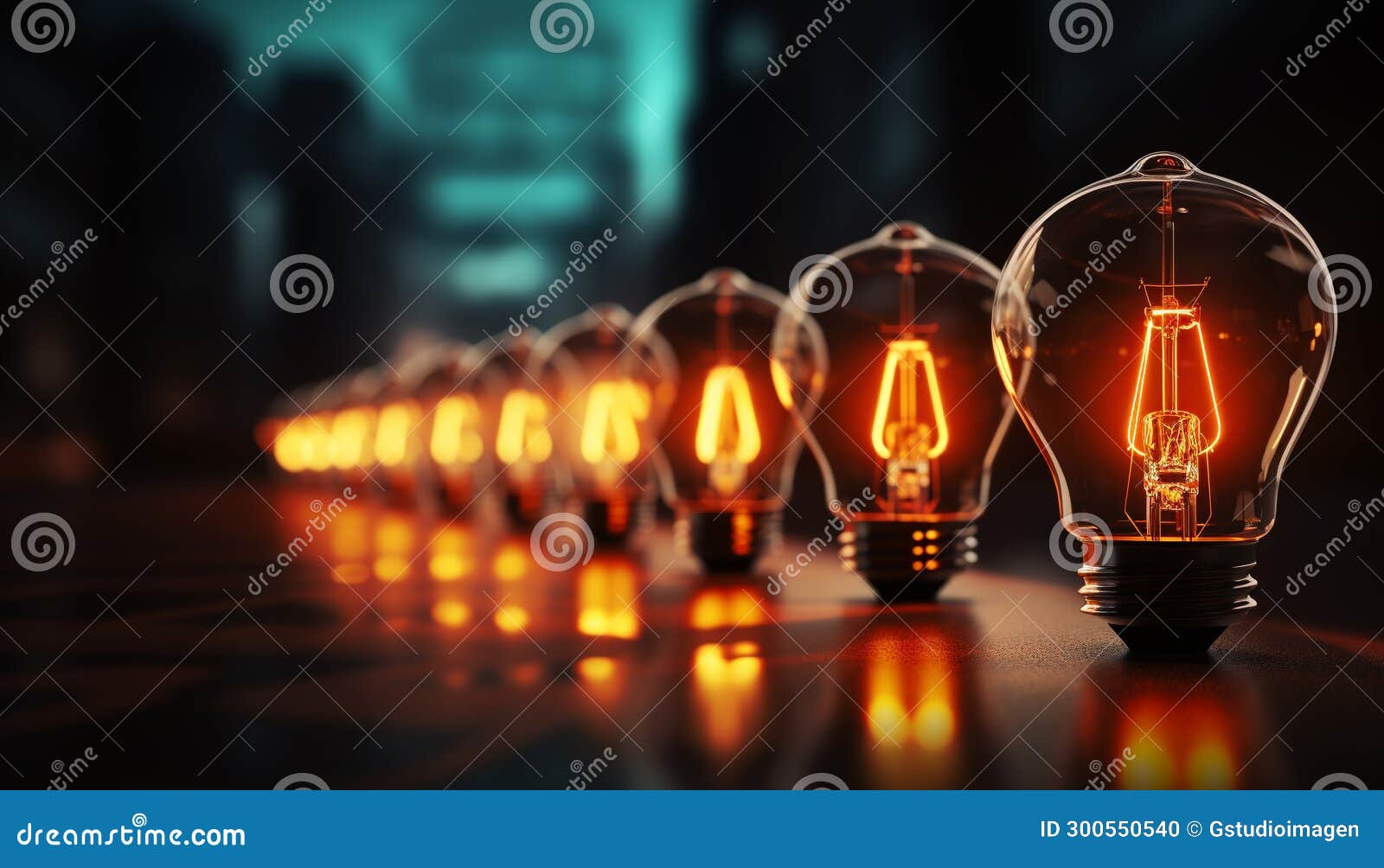 Bright Glowing Light Bulb Igniting Ideas and Innovation Generated by AI ...