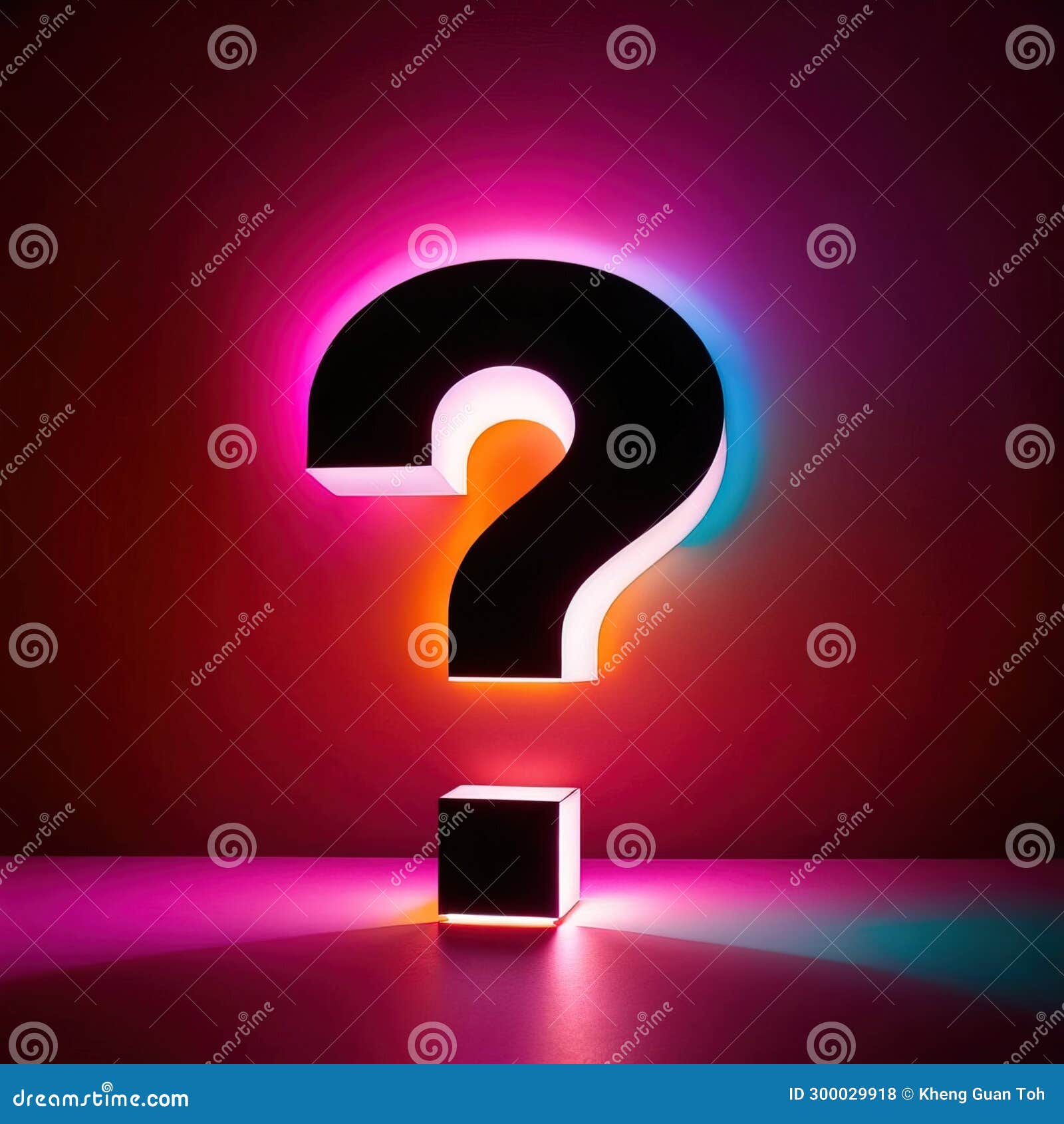 Bright Glowing Light Symbol of Question Mark, Showing Interrogation and ...