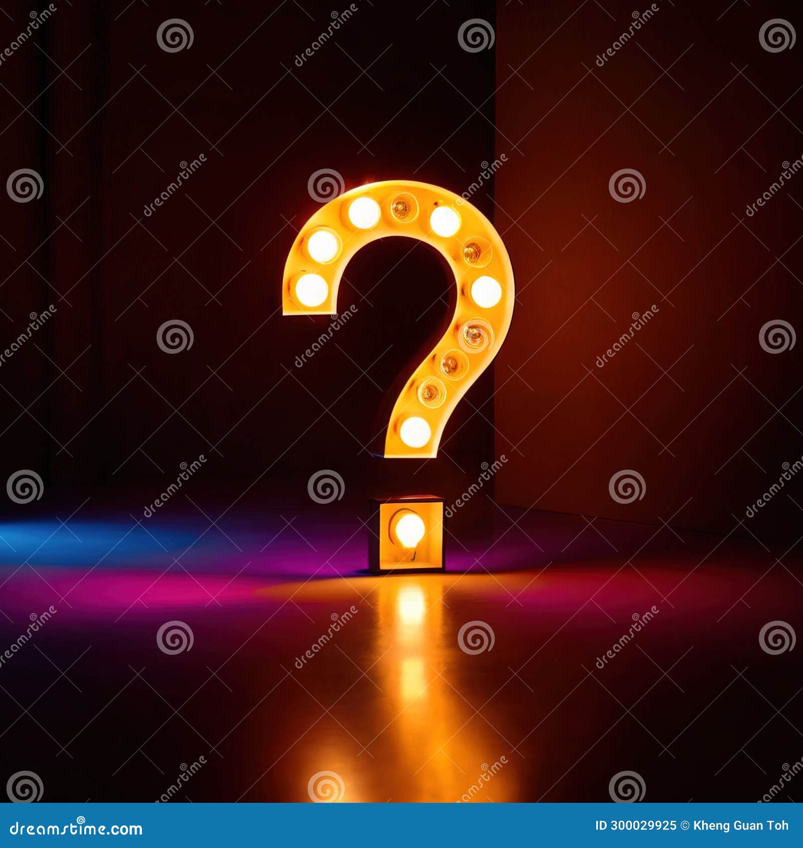 Bright Glowing Light Symbol of Question Mark, Showing Interrogation and ...