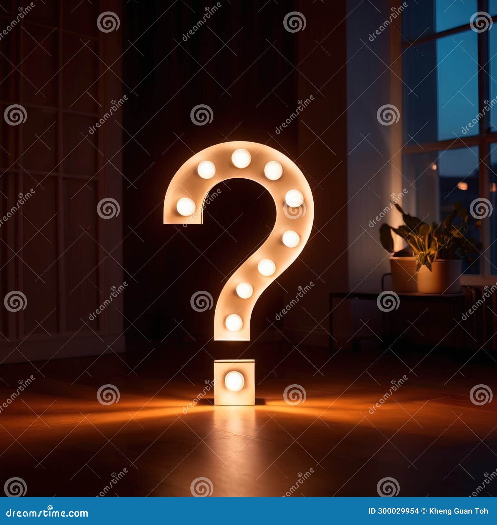Bright Glowing Light Symbol of Question Mark, Showing Interrogation and ...
