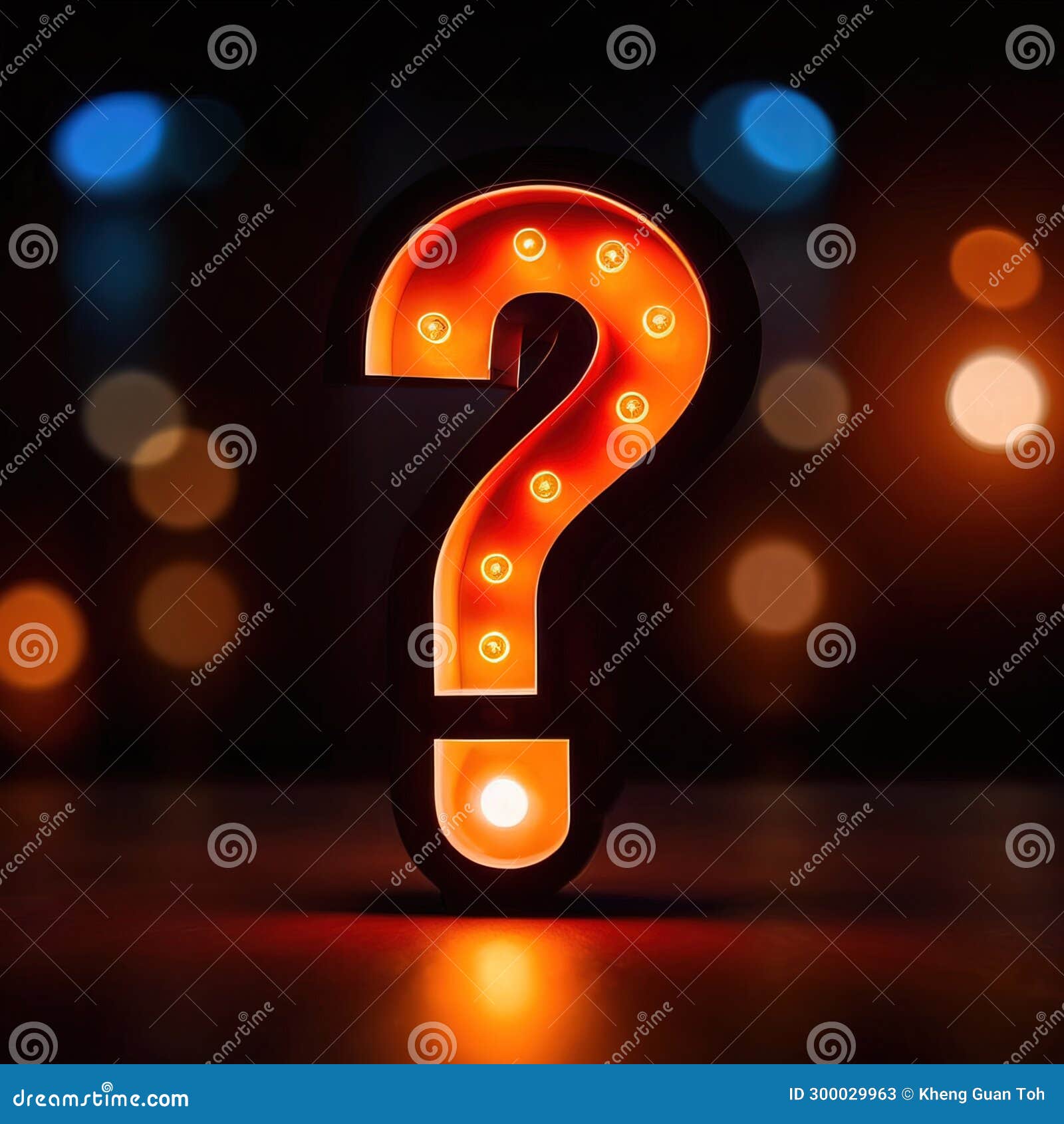Bright Glowing Light Symbol of Question Mark, Showing Interrogation and ...