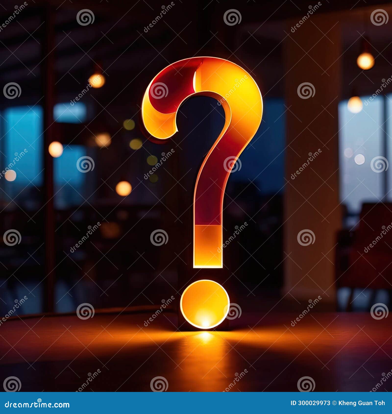 Bright Glowing Light Symbol of Question Mark, Showing Interrogation and ...