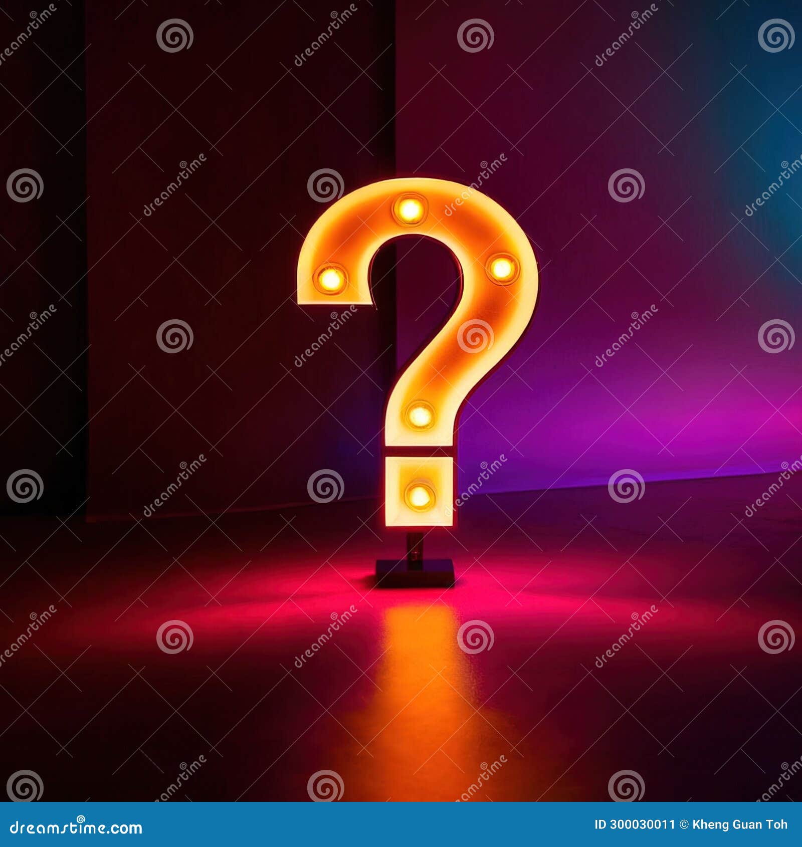 Bright Glowing Light Symbol of Question Mark, Showing Interrogation and ...