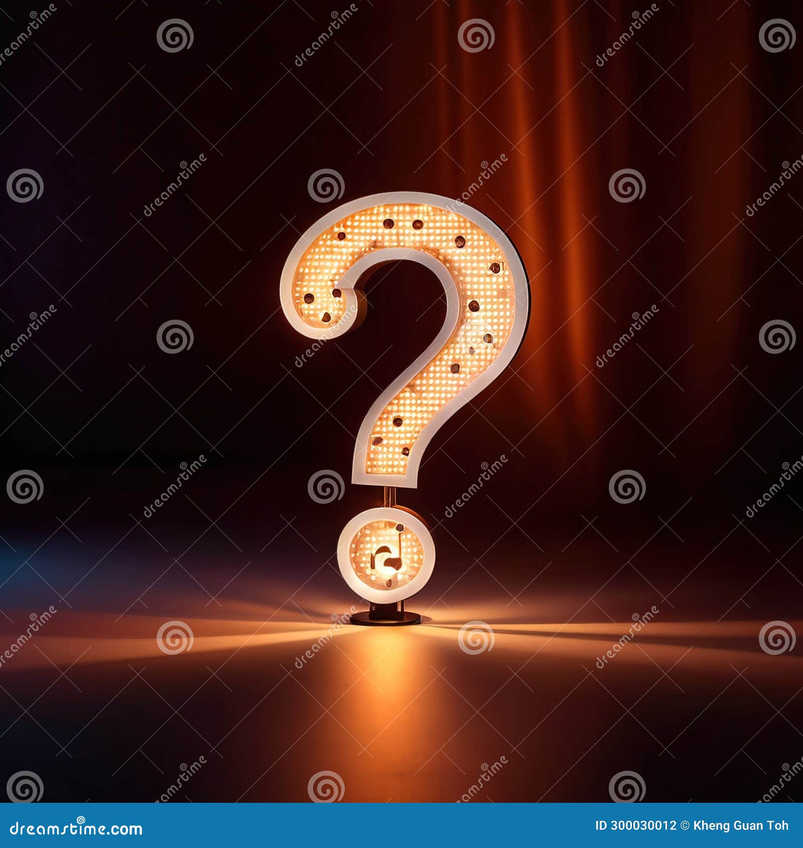 Bright Glowing Light Symbol of Question Mark, Showing Interrogation and ...