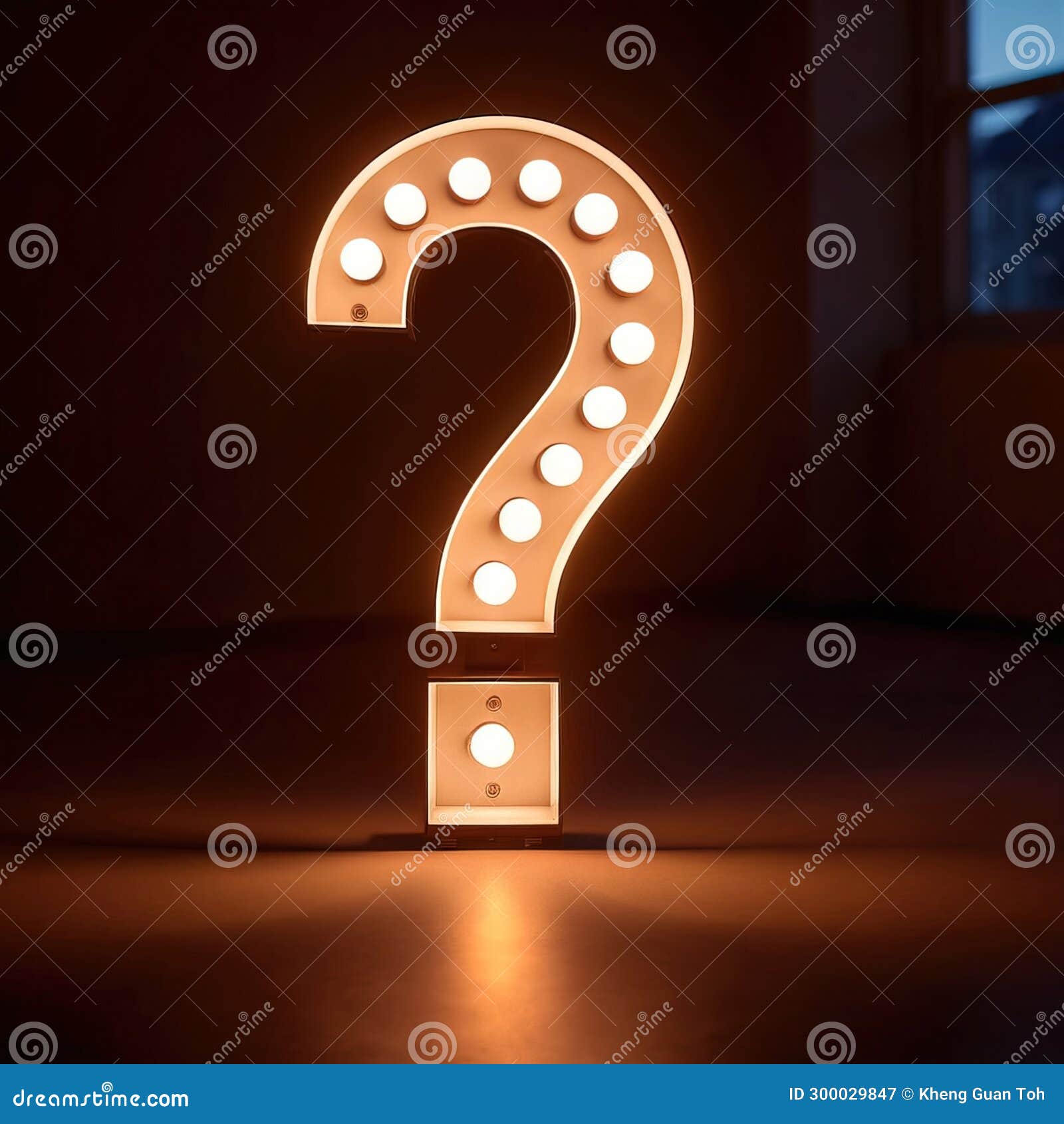 Bright Glowing Light Symbol of Question Mark, Showing Interrogation and ...