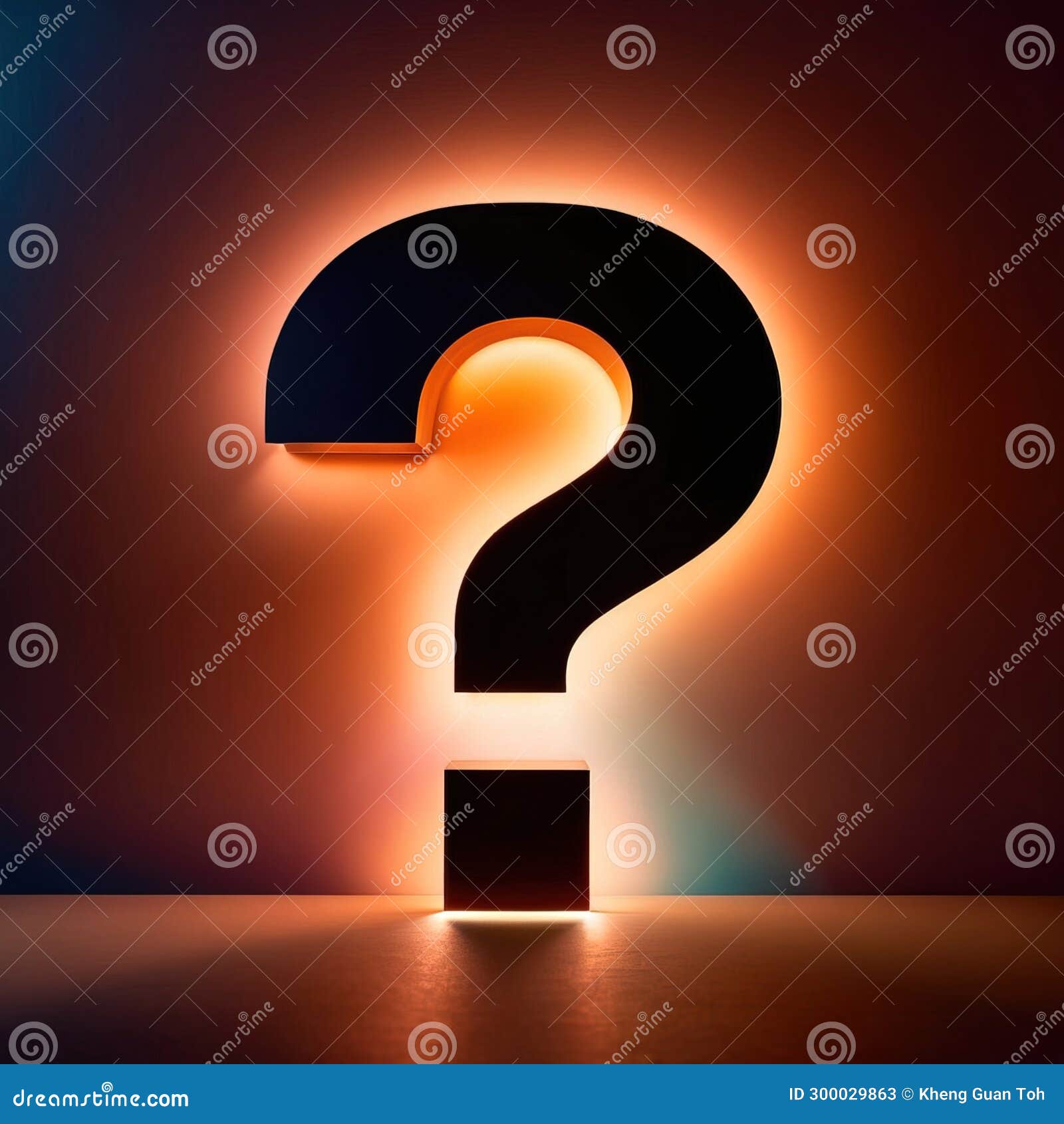 Bright Glowing Light Symbol of Question Mark, Showing Interrogation and ...