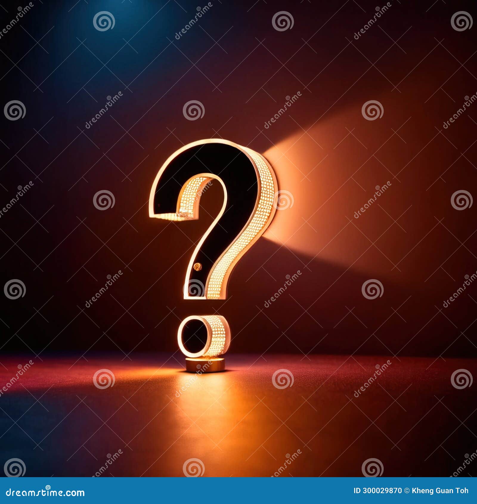 Bright Glowing Light Symbol of Question Mark, Showing Interrogation and ...