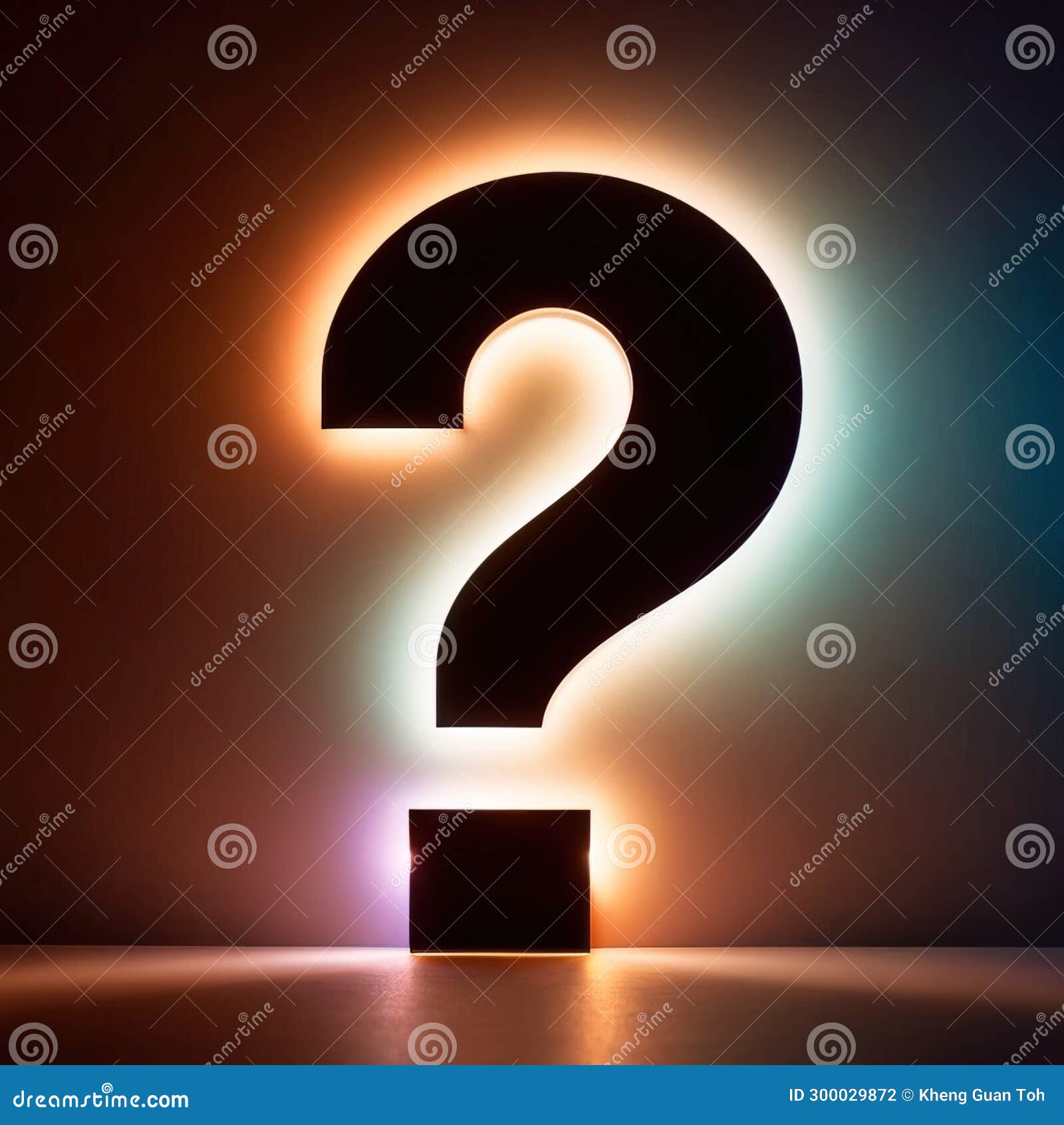 Bright Glowing Light Symbol of Question Mark, Showing Interrogation and ...
