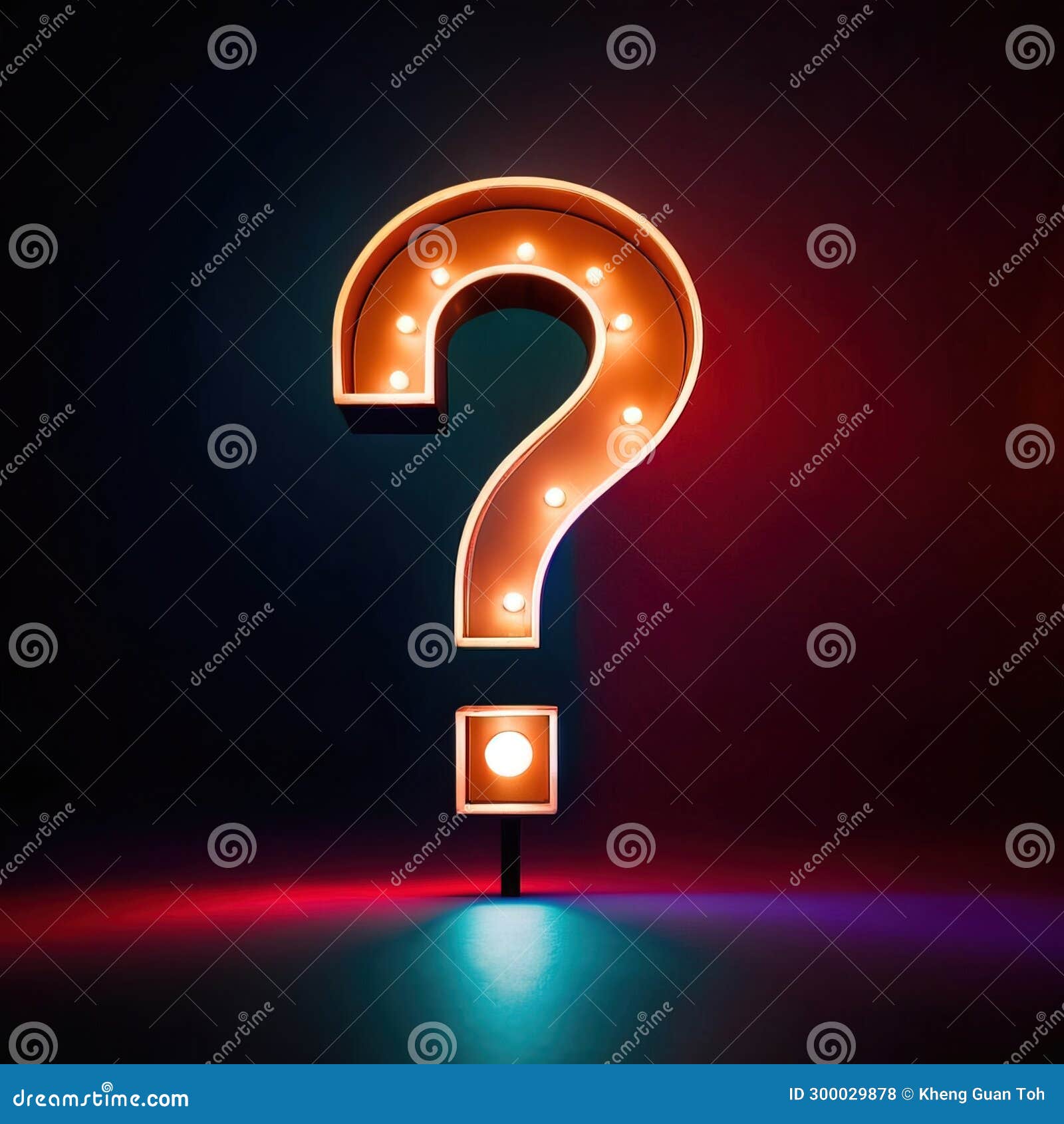 Bright Glowing Light Symbol of Question Mark, Showing Interrogation and ...