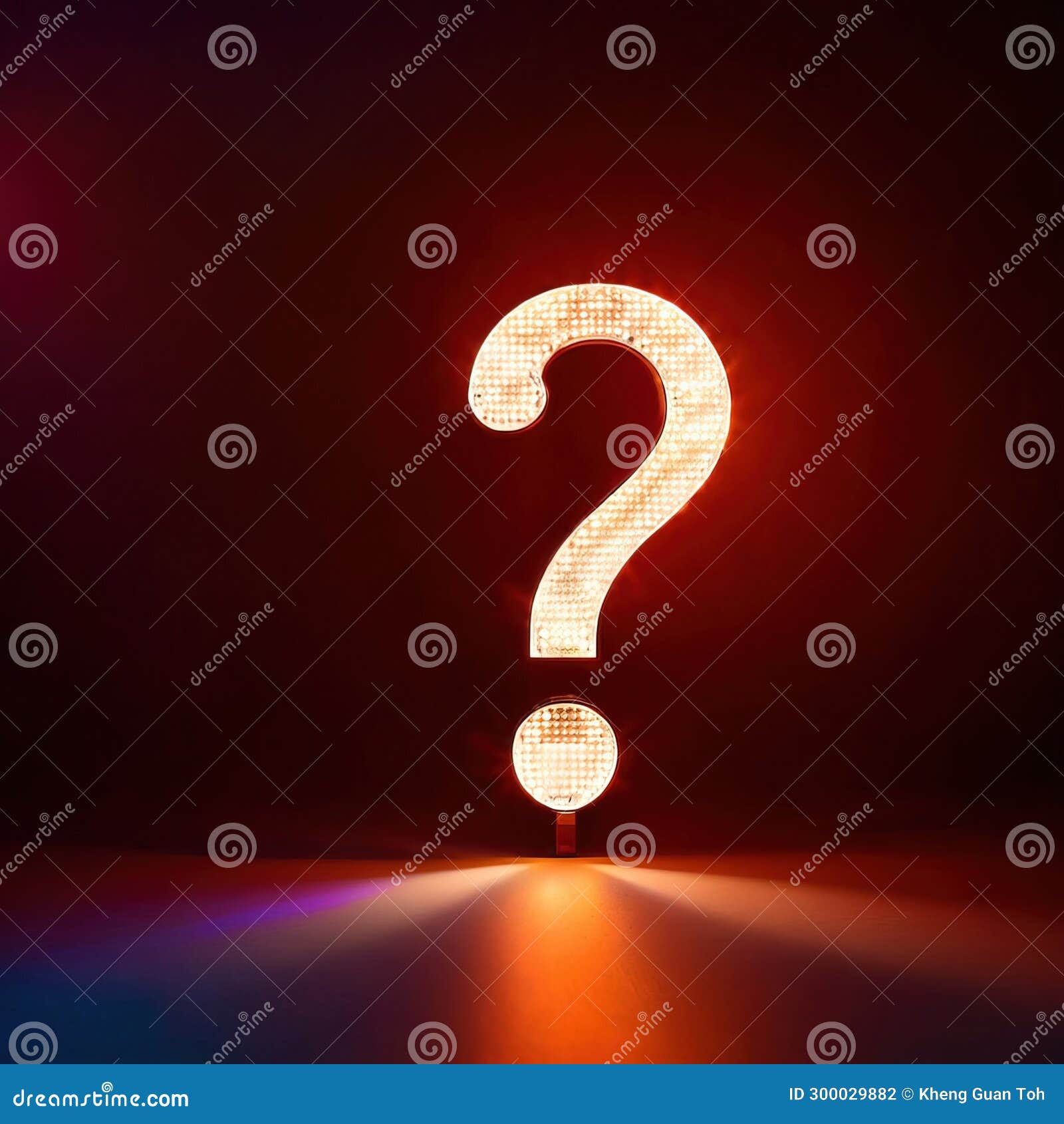 Bright Glowing Light Symbol of Question Mark, Showing Interrogation and ...