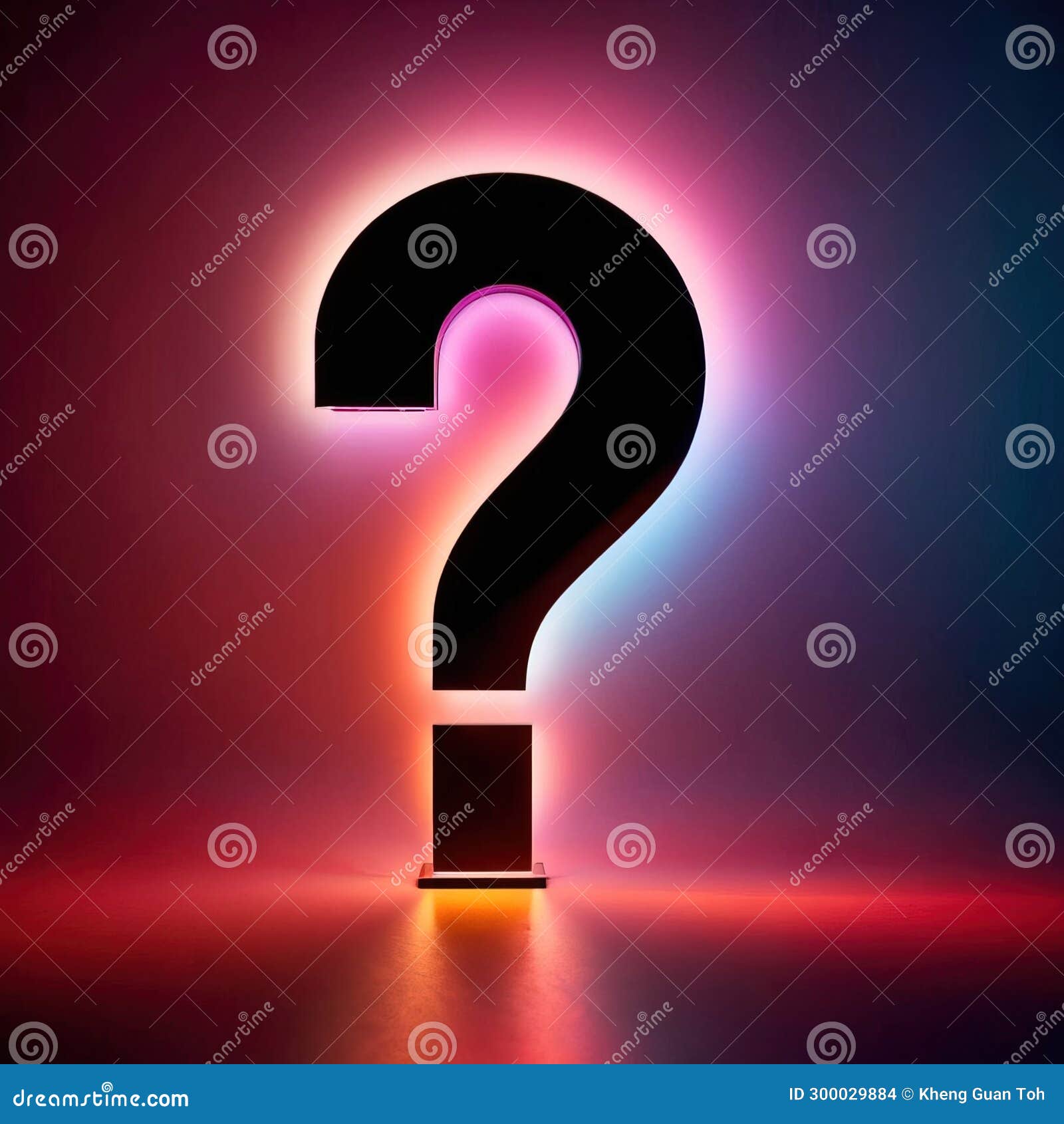 Bright Glowing Light Symbol of Question Mark, Showing Interrogation and ...