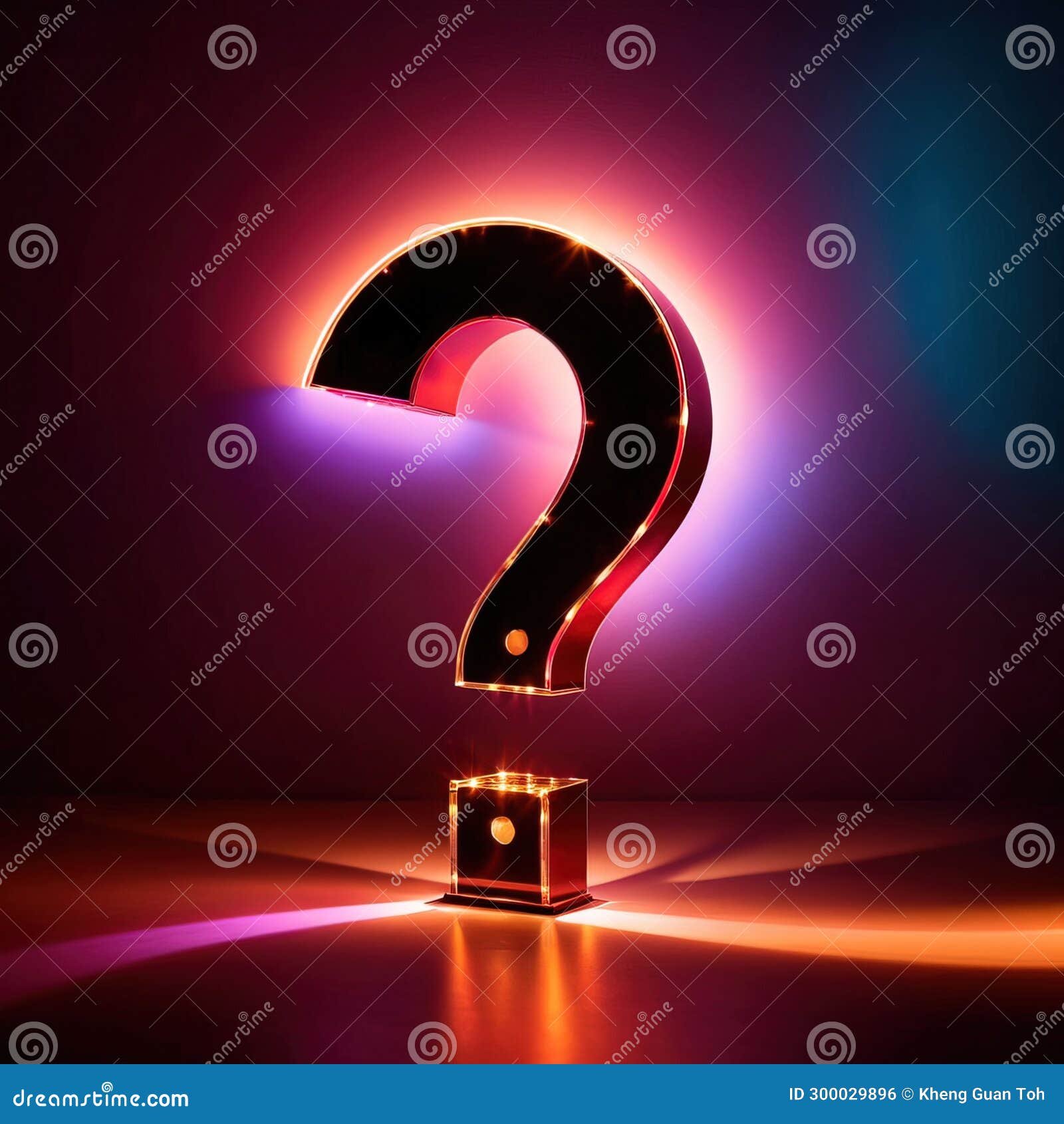 Bright Glowing Light Symbol of Question Mark, Showing Interrogation and ...
