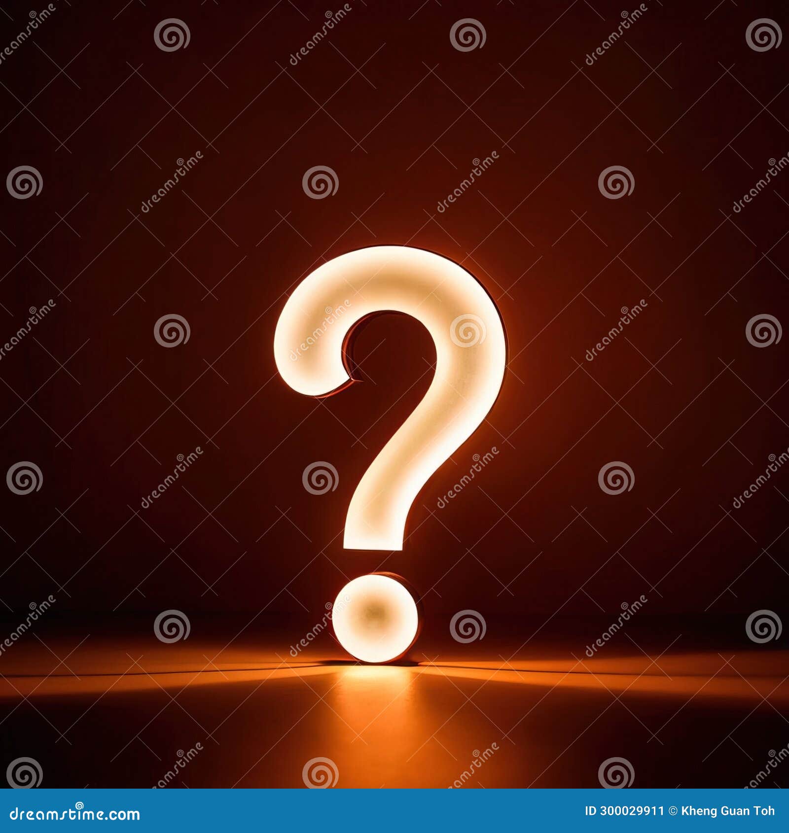Bright Glowing Light Symbol of Question Mark, Showing Interrogation and ...