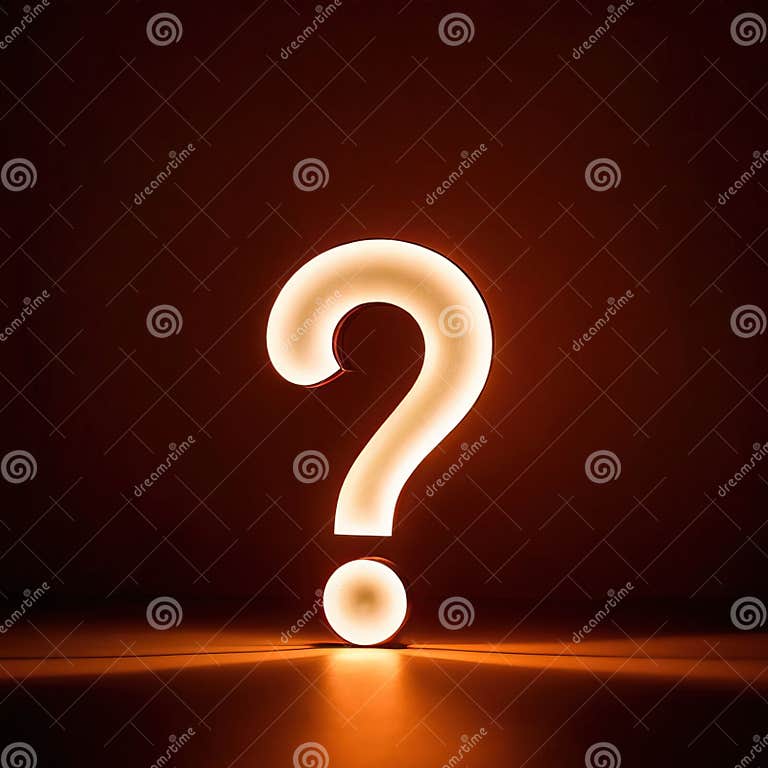 Bright Glowing Light Symbol of Question Mark, Showing Interrogation and ...