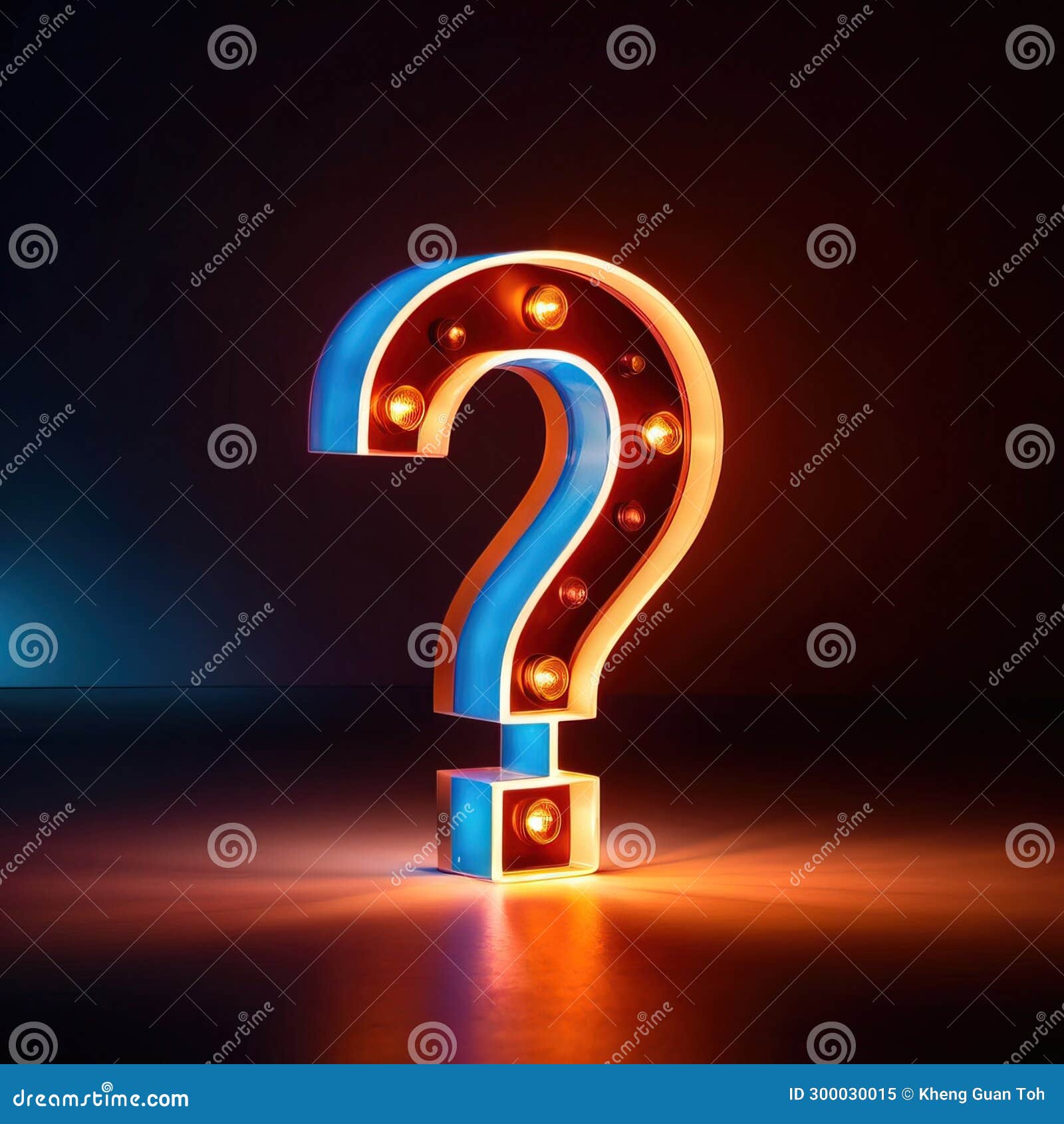 Bright Glowing Light Symbol of Question Mark, Showing Interrogation and ...