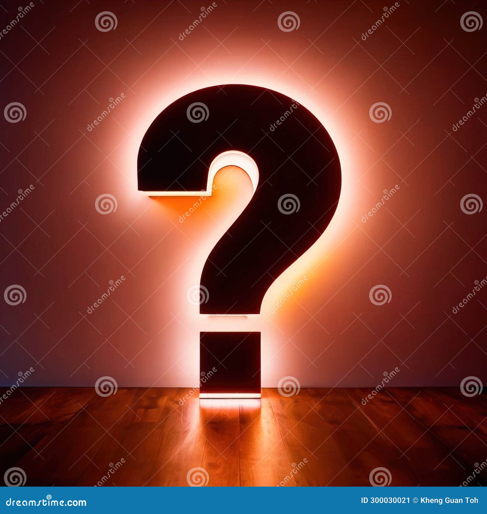 Bright Glowing Light Symbol of Question Mark, Showing Interrogation and ...