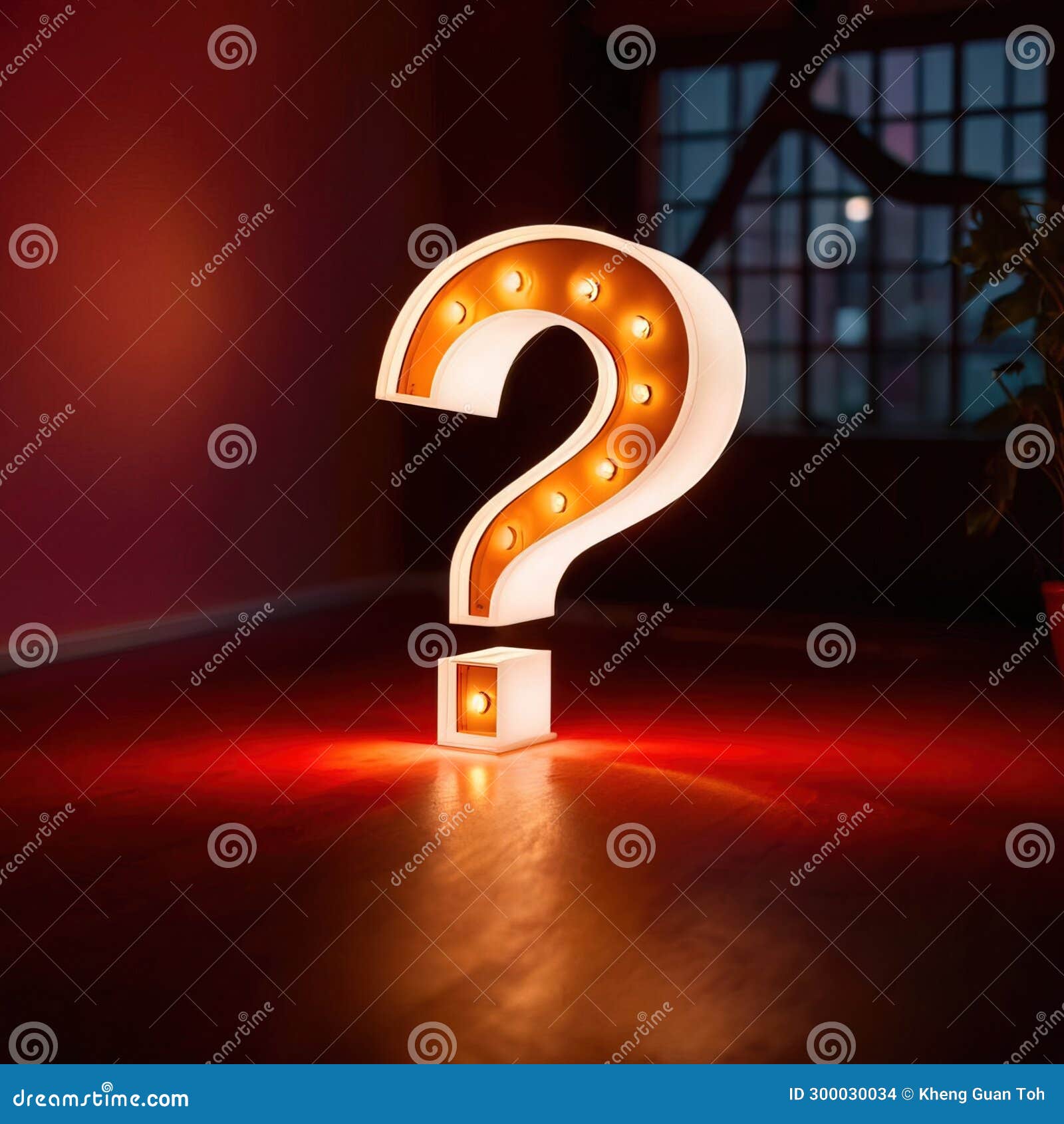 Bright Glowing Light Symbol of Question Mark, Showing Interrogation and ...