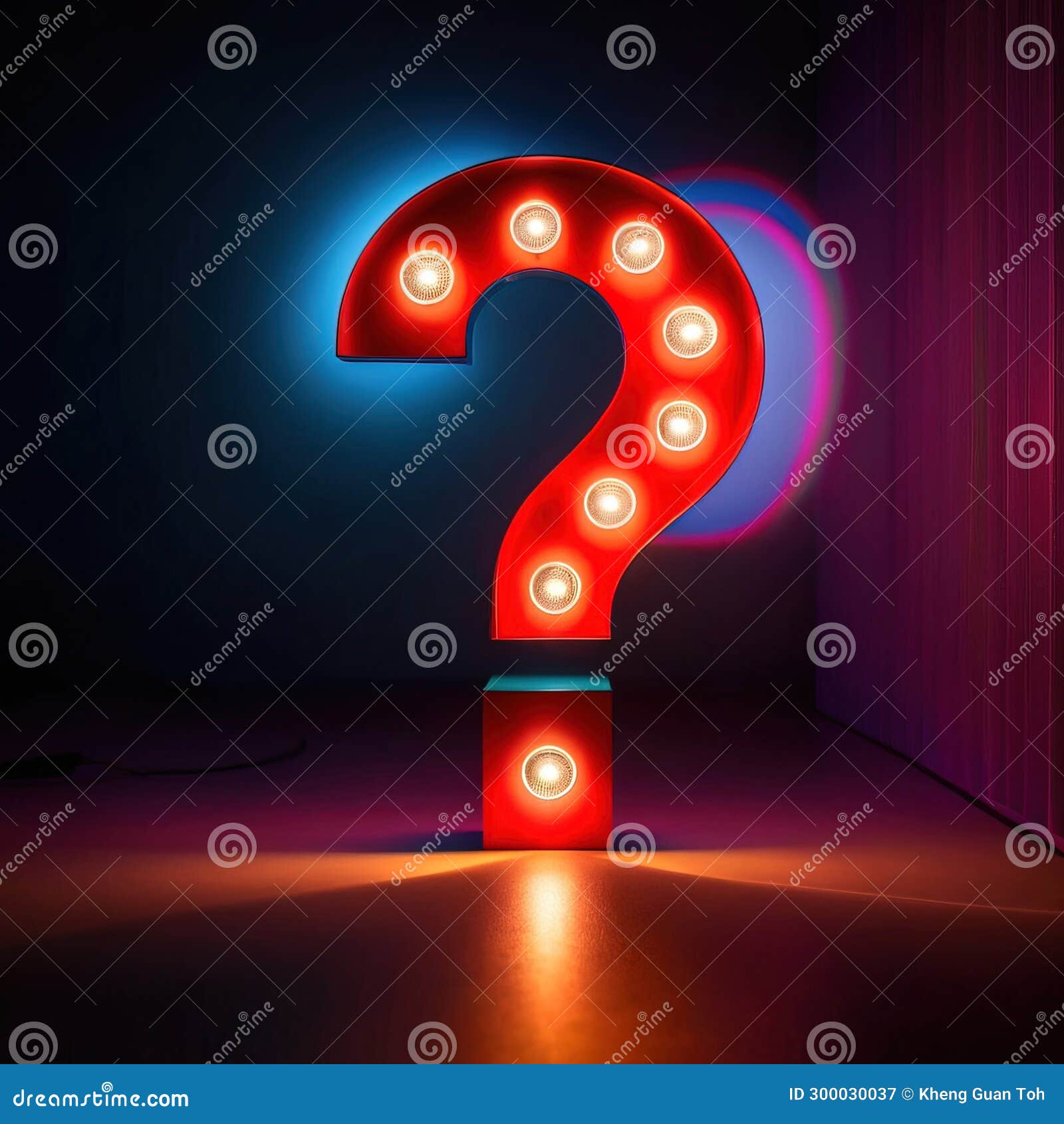 Bright Glowing Light Symbol of Question Mark, Showing Interrogation and ...