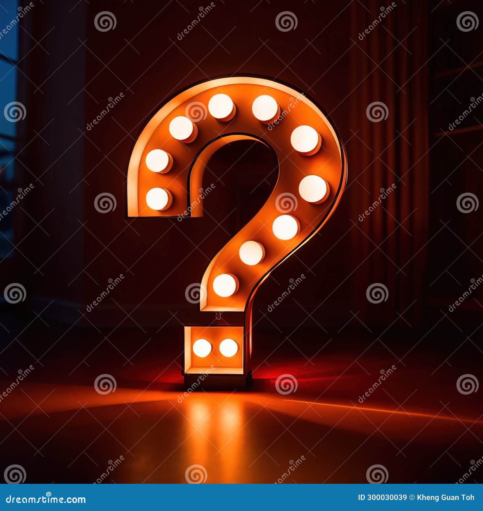 Bright Glowing Light Symbol of Question Mark, Showing Interrogation and ...