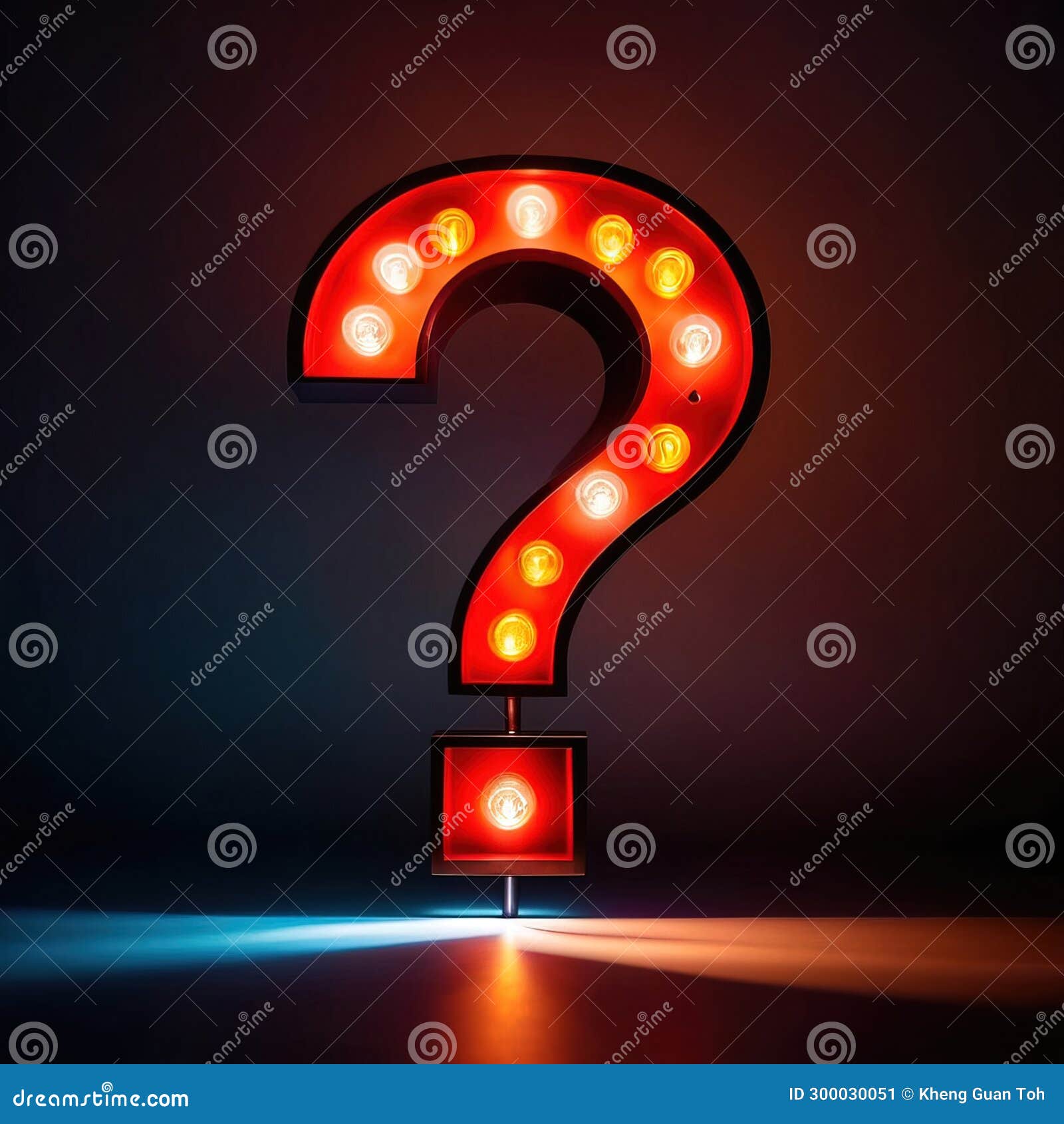 Bright Glowing Light Symbol of Question Mark, Showing Interrogation and ...